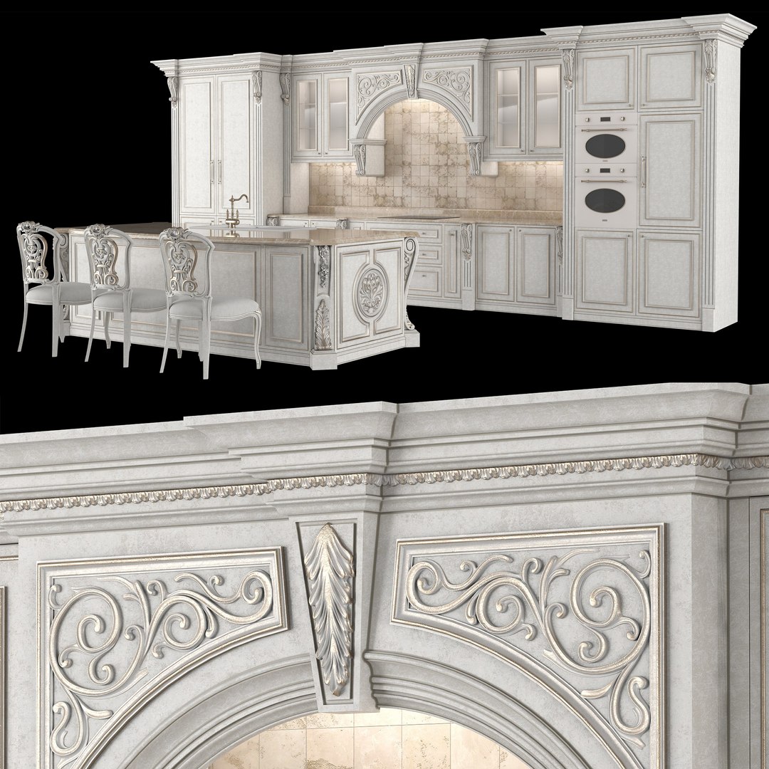 3D Classical Kitchen 1 Model - TurboSquid 1920750