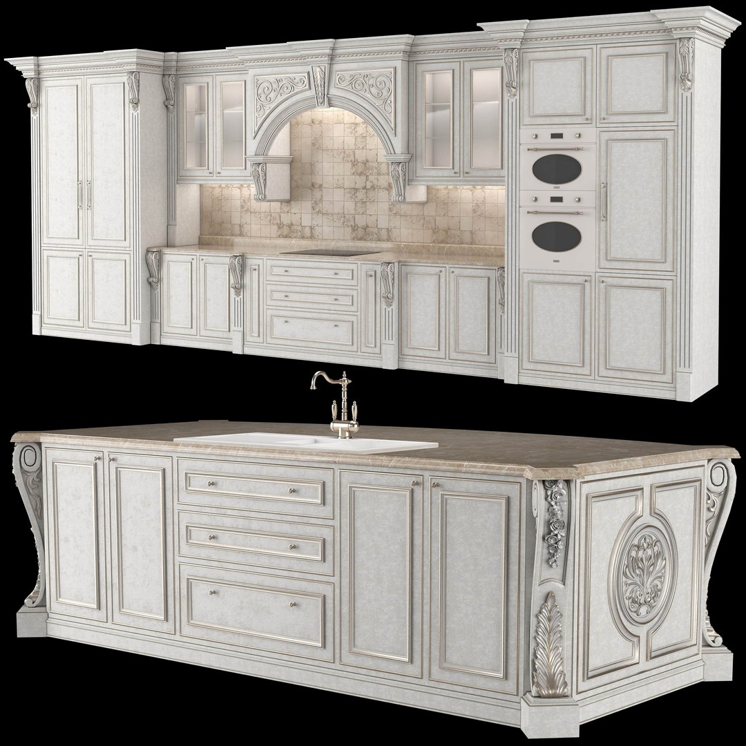 3D Classical Kitchen 1 Model - TurboSquid 1920750