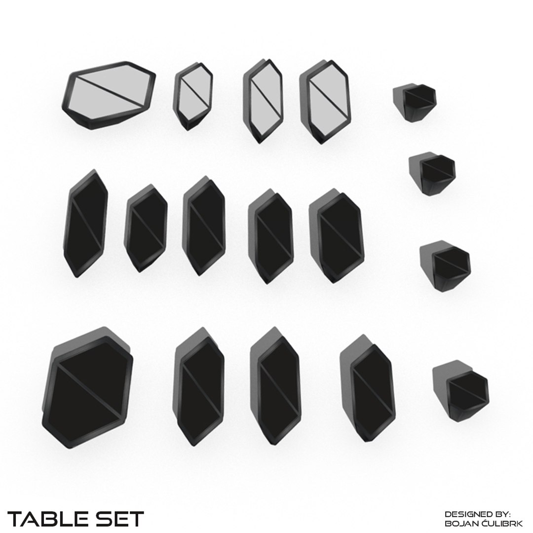 3d table set model