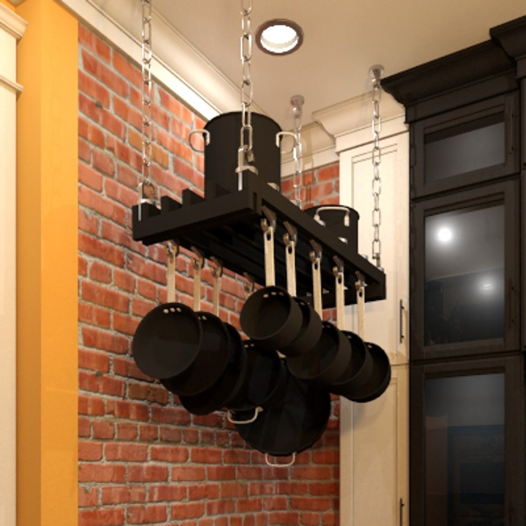 Pots Rack 3d Model