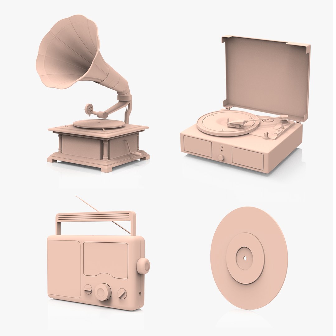 Retro Music Players Collection 3D Model - TurboSquid 2126293