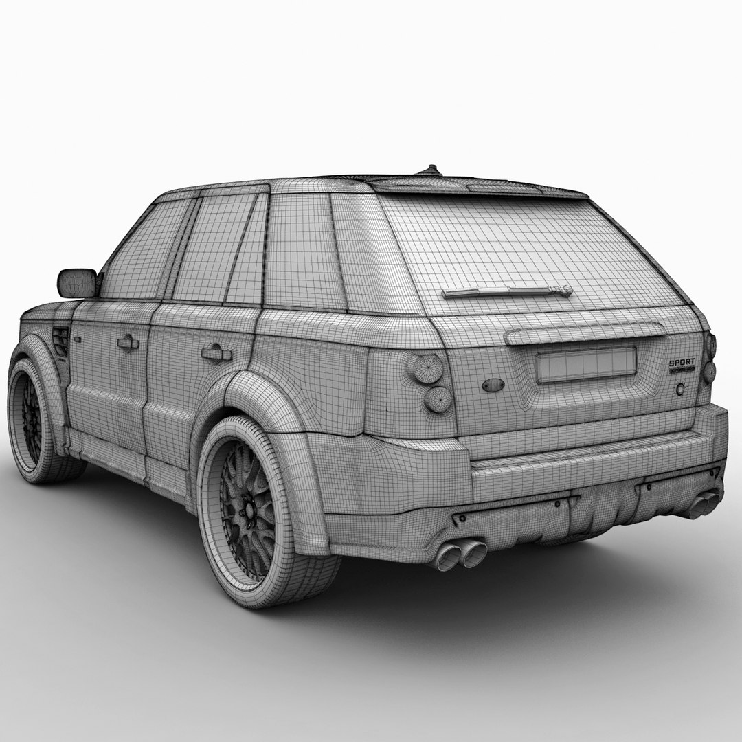 Realistic Range Rover Sport 3d Model