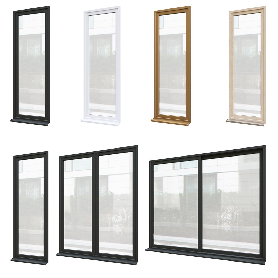 Exterior windows doors optimized v01 3D model - TurboSquid 1814805