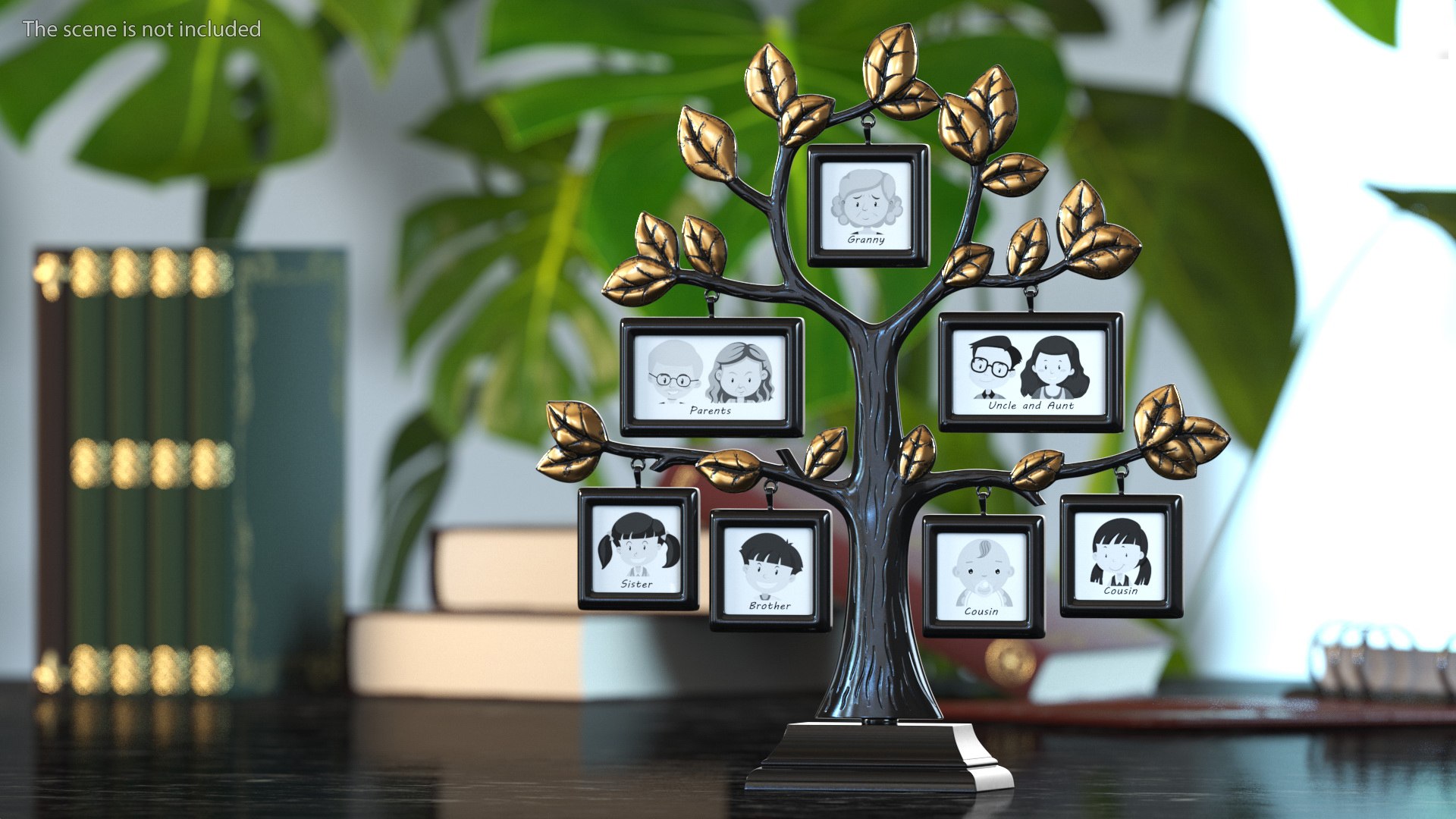 3D Gold Photo Frame with Black Family Tree model - TurboSquid 1969606