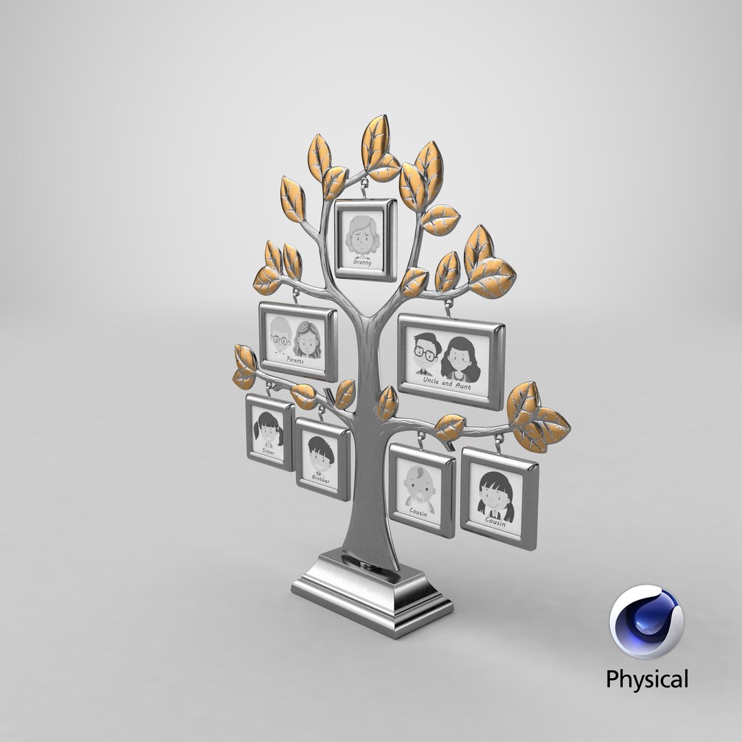 3D Gold Photo Frame with Black Family Tree model - TurboSquid 1969606