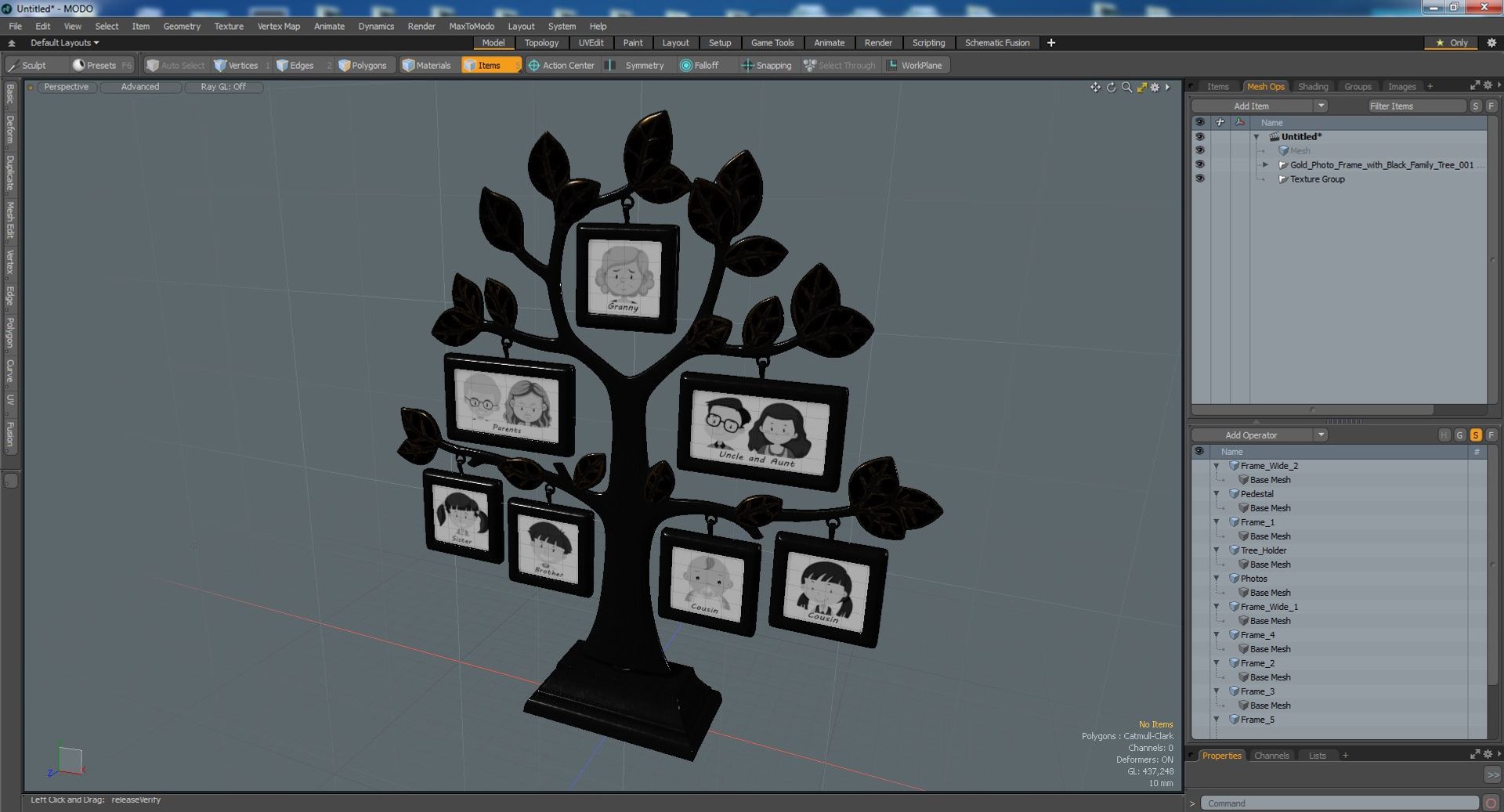 3D Gold Photo Frame with Black Family Tree model - TurboSquid 1969606