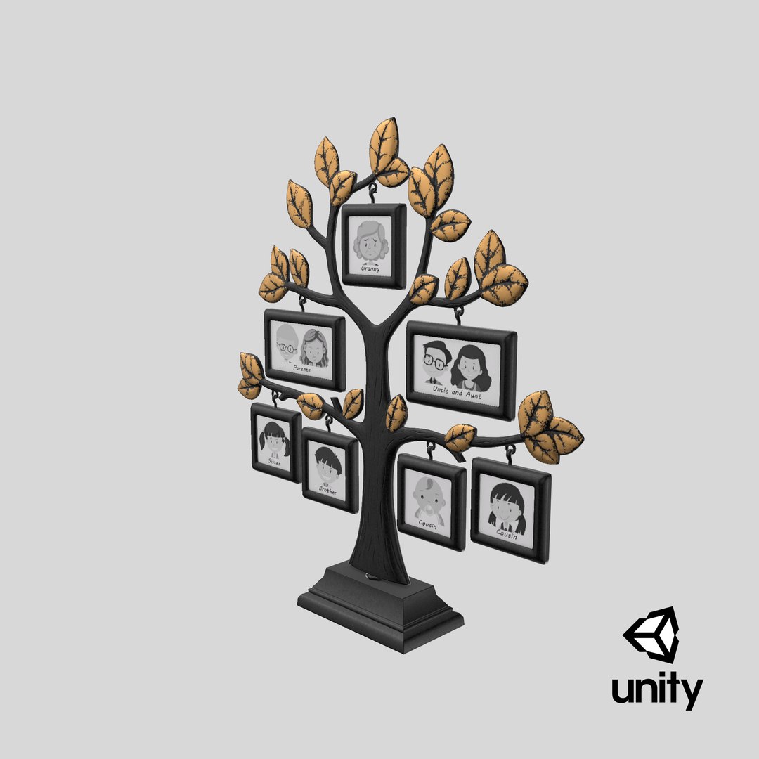 3D Gold Photo Frame with Black Family Tree model - TurboSquid 1969606