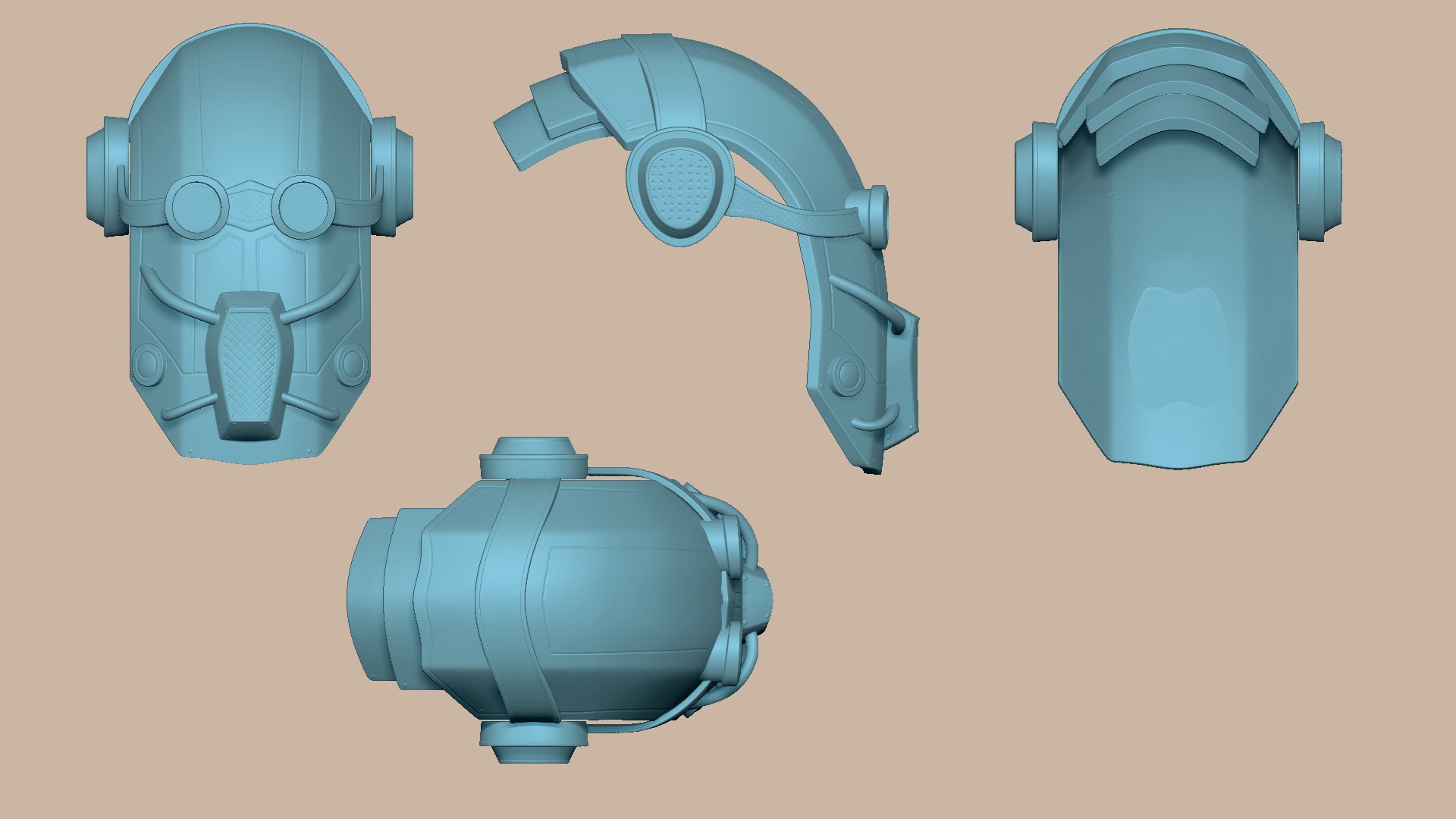 3D Steampunk Iron Mask - Model - TurboSquid 1690876