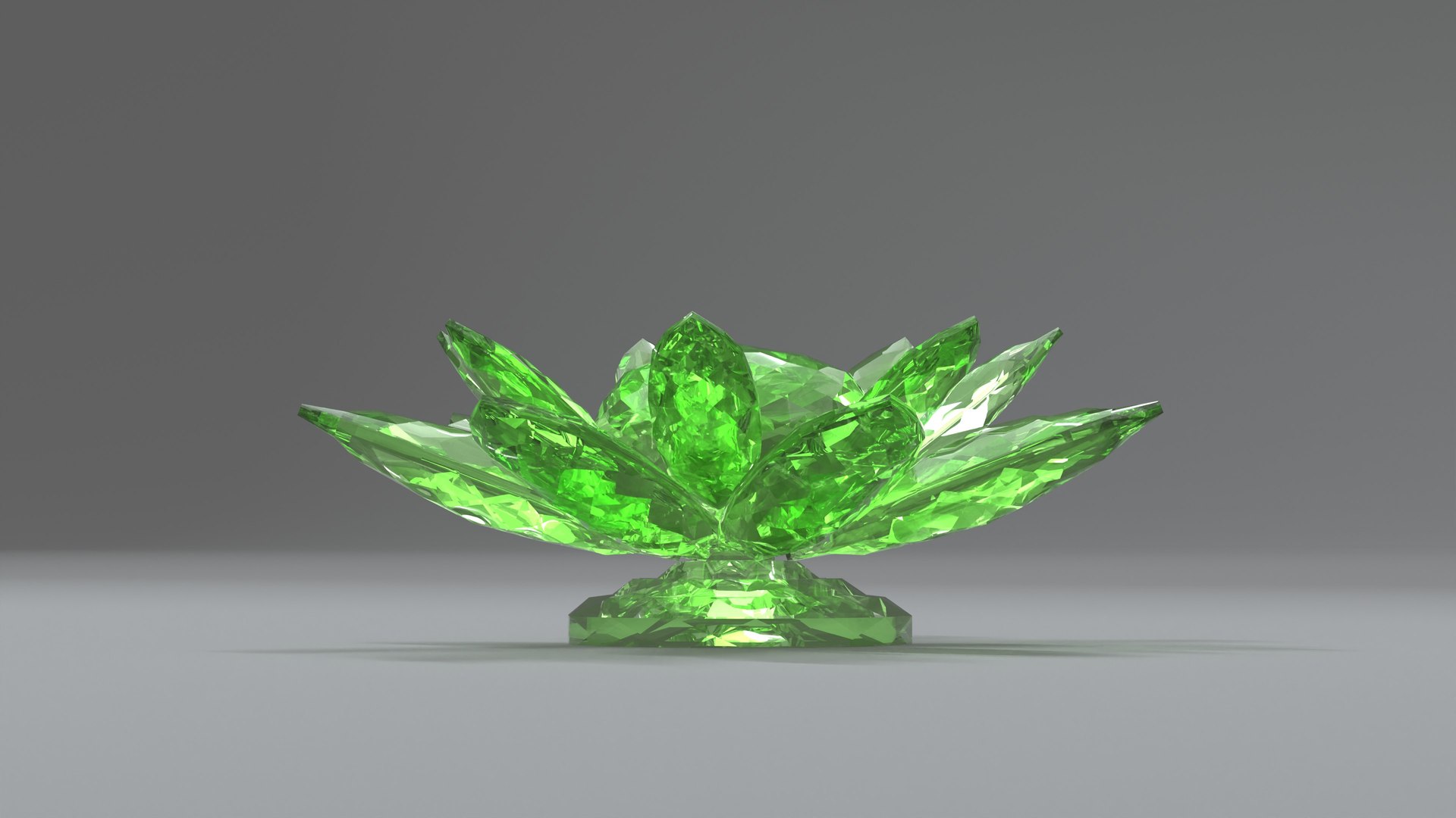 3D Glass Flower Showpiece Green Model - TurboSquid 2207529