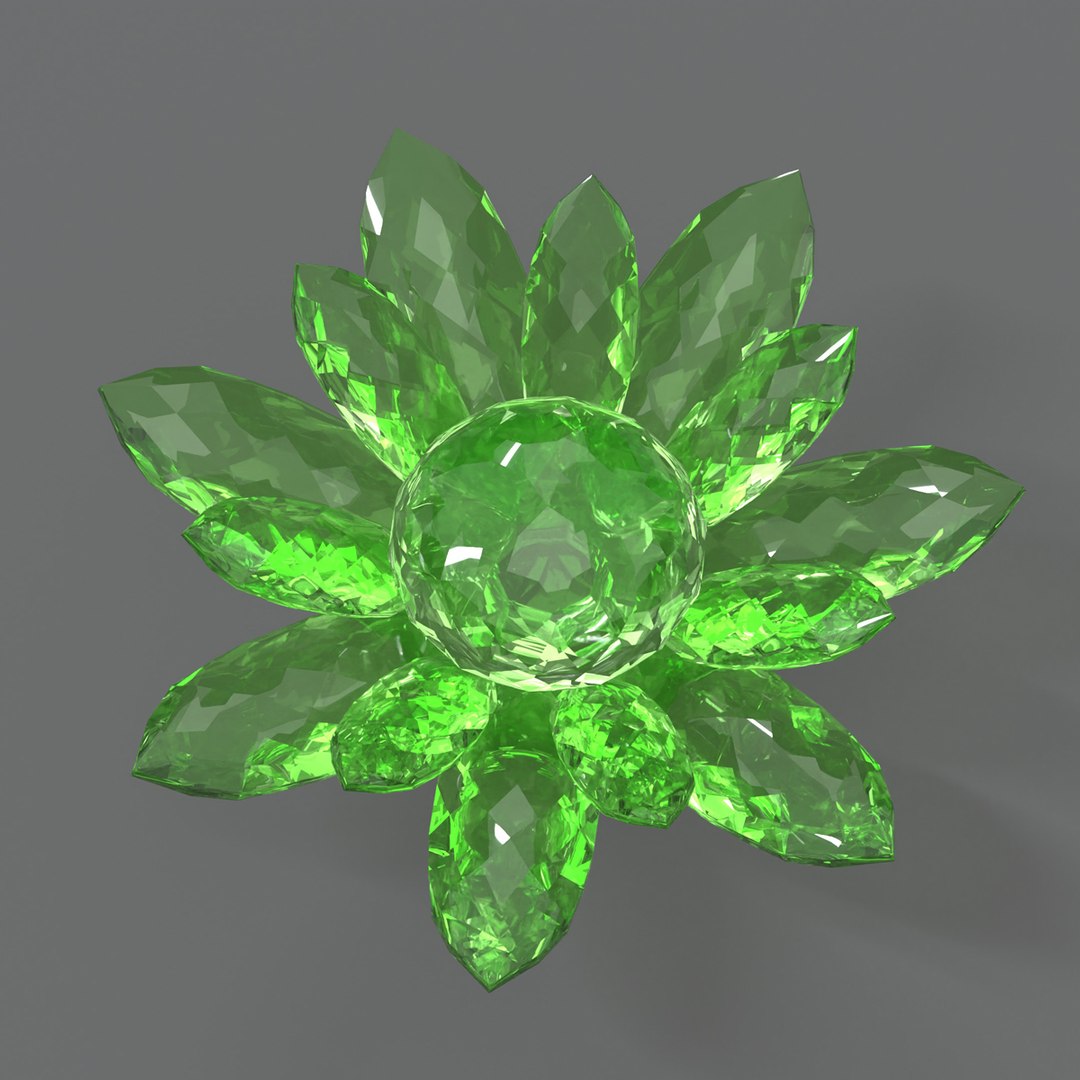 3D Glass Flower Showpiece Green Model - TurboSquid 2207529