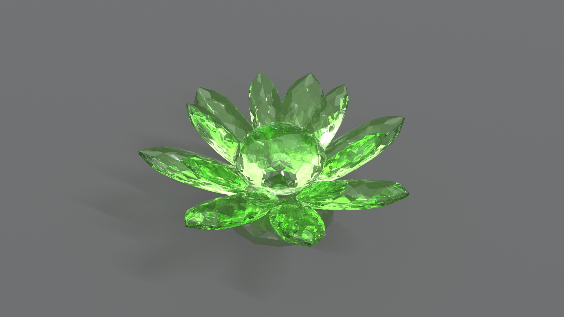 3D Glass Flower Showpiece Green Model - TurboSquid 2207529