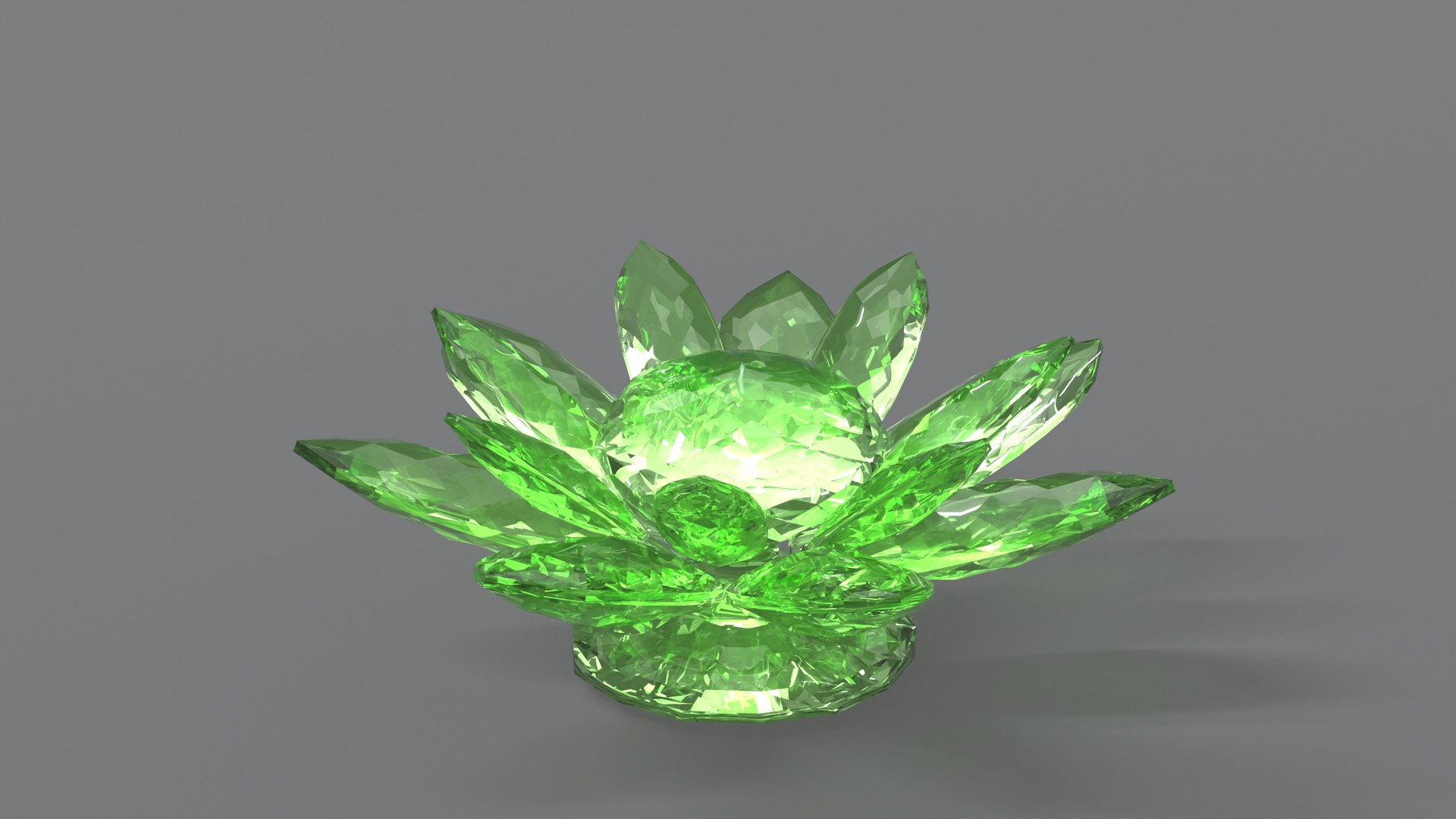 3D Glass Flower Showpiece Green Model - TurboSquid 2207529