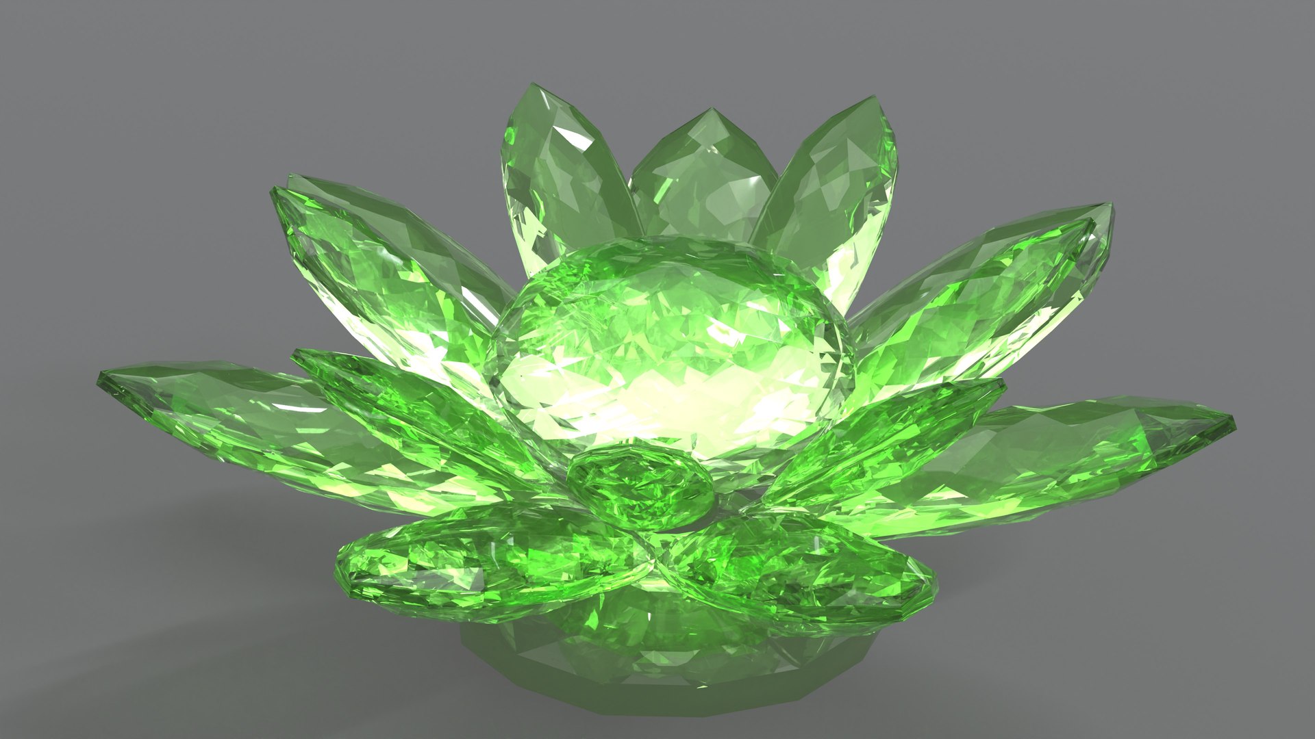 3D Glass Flower Showpiece Green Model - TurboSquid 2207529