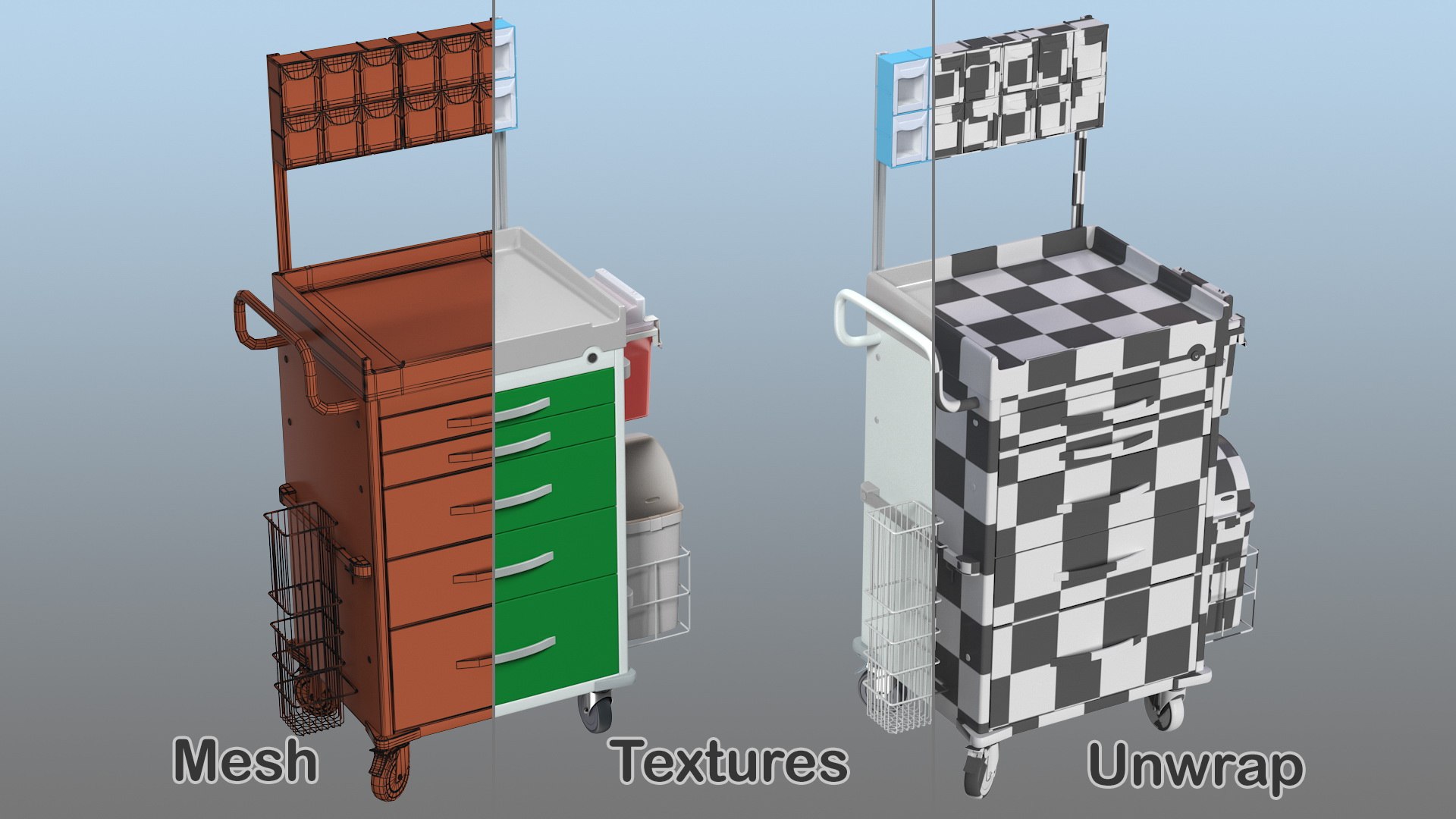 General purpose medical cart 3D model - TurboSquid 1635697