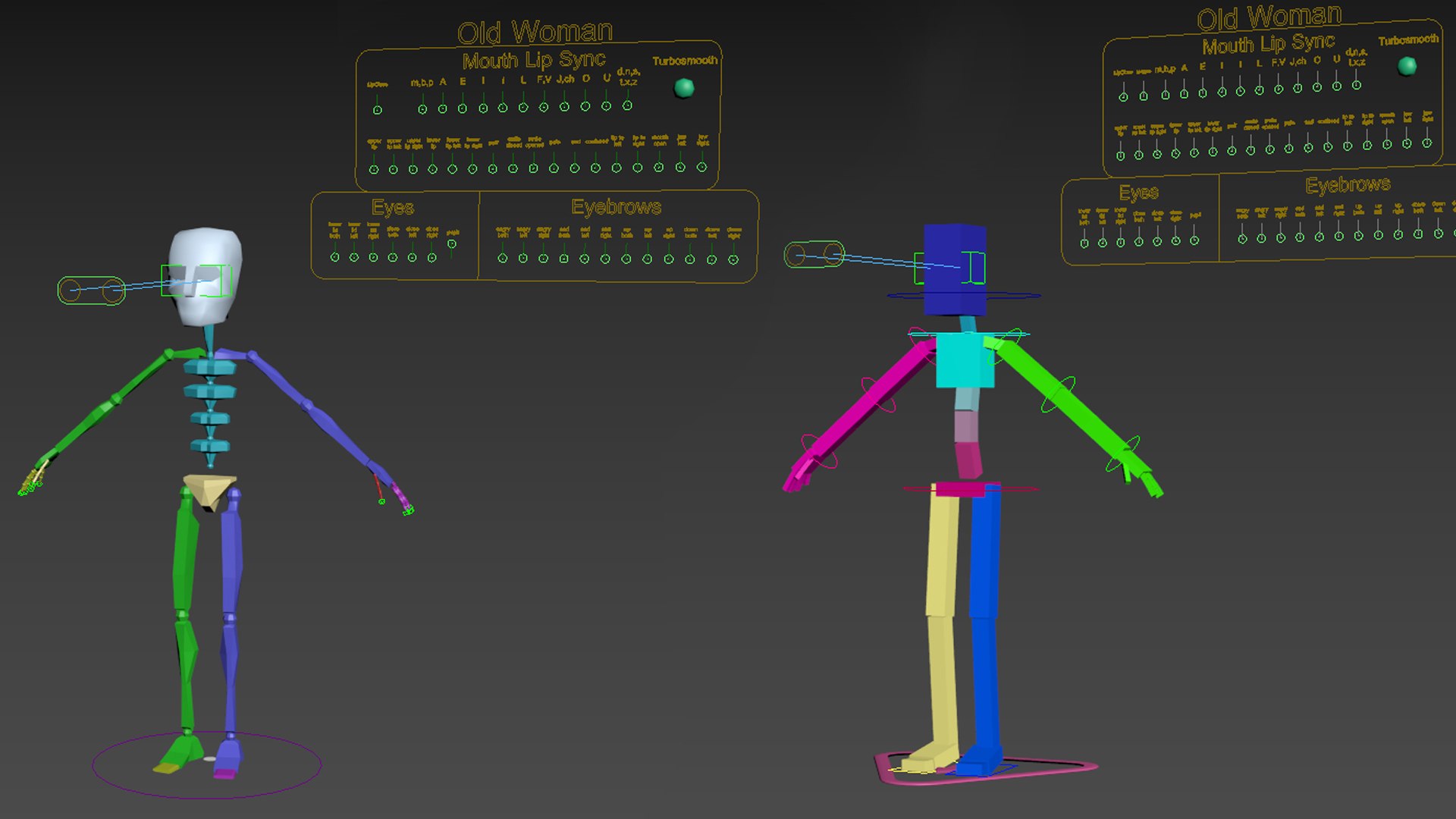 Cartoon Old Woman - Rigged Biped CatRig 3D Model - TurboSquid 1843416