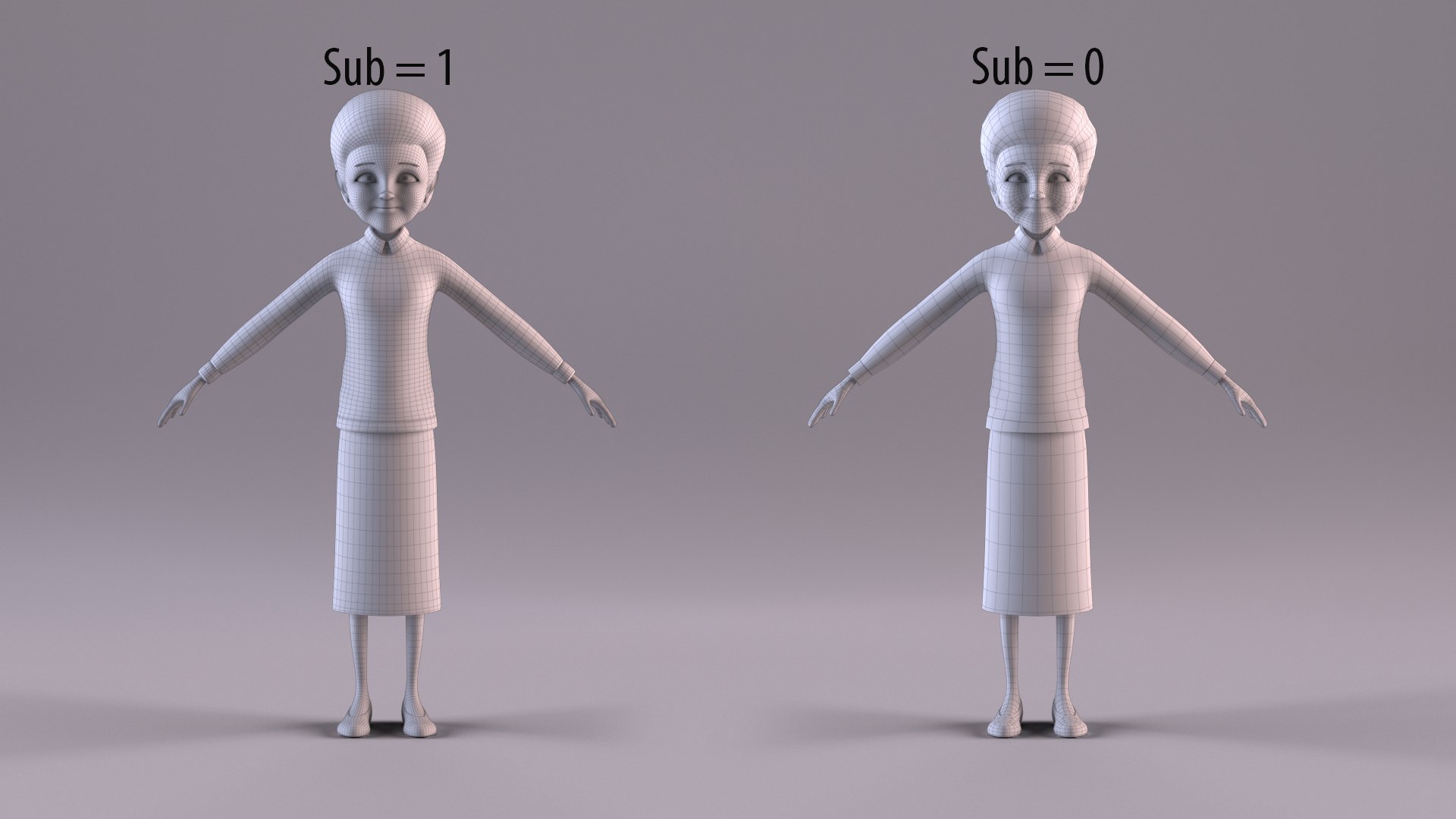Cartoon Old Woman - Rigged Biped CatRig 3D Model - TurboSquid 1843416