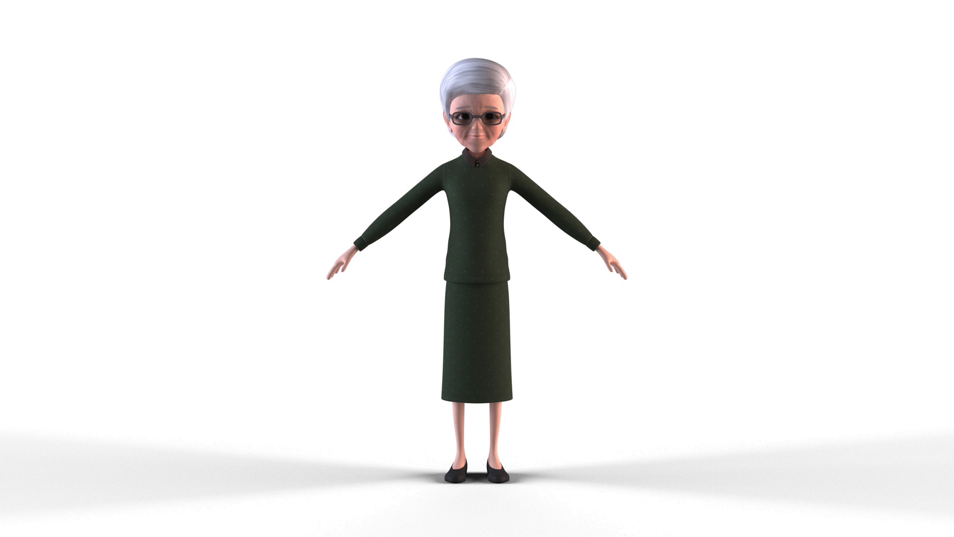 Cartoon Old Woman - Rigged Biped CatRig 3D Model - TurboSquid 1843416