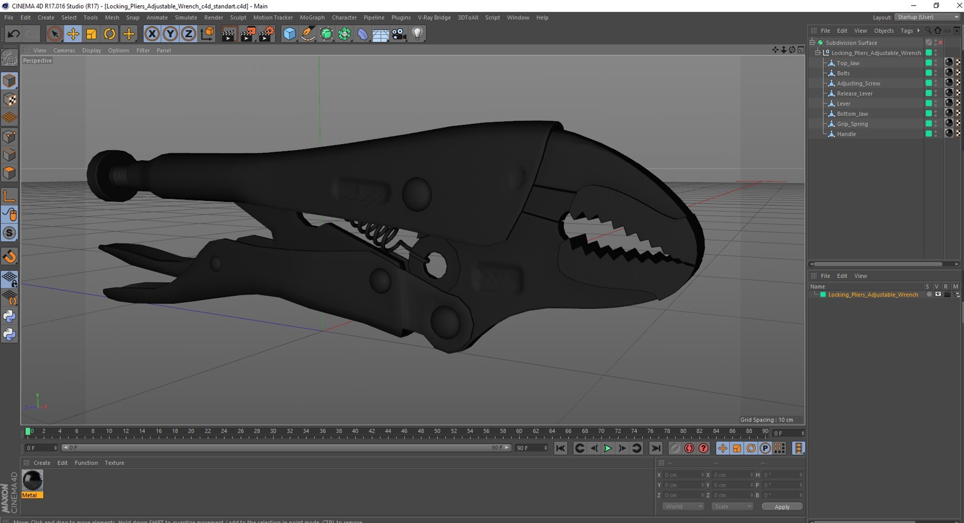 3D Locking Pliers Adjustable Wrench - TurboSquid 2199211
