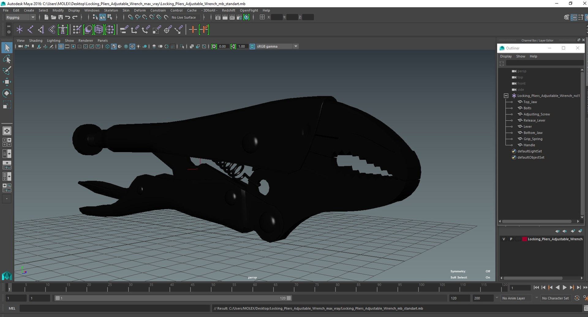3D Locking Pliers Adjustable Wrench - TurboSquid 2199211