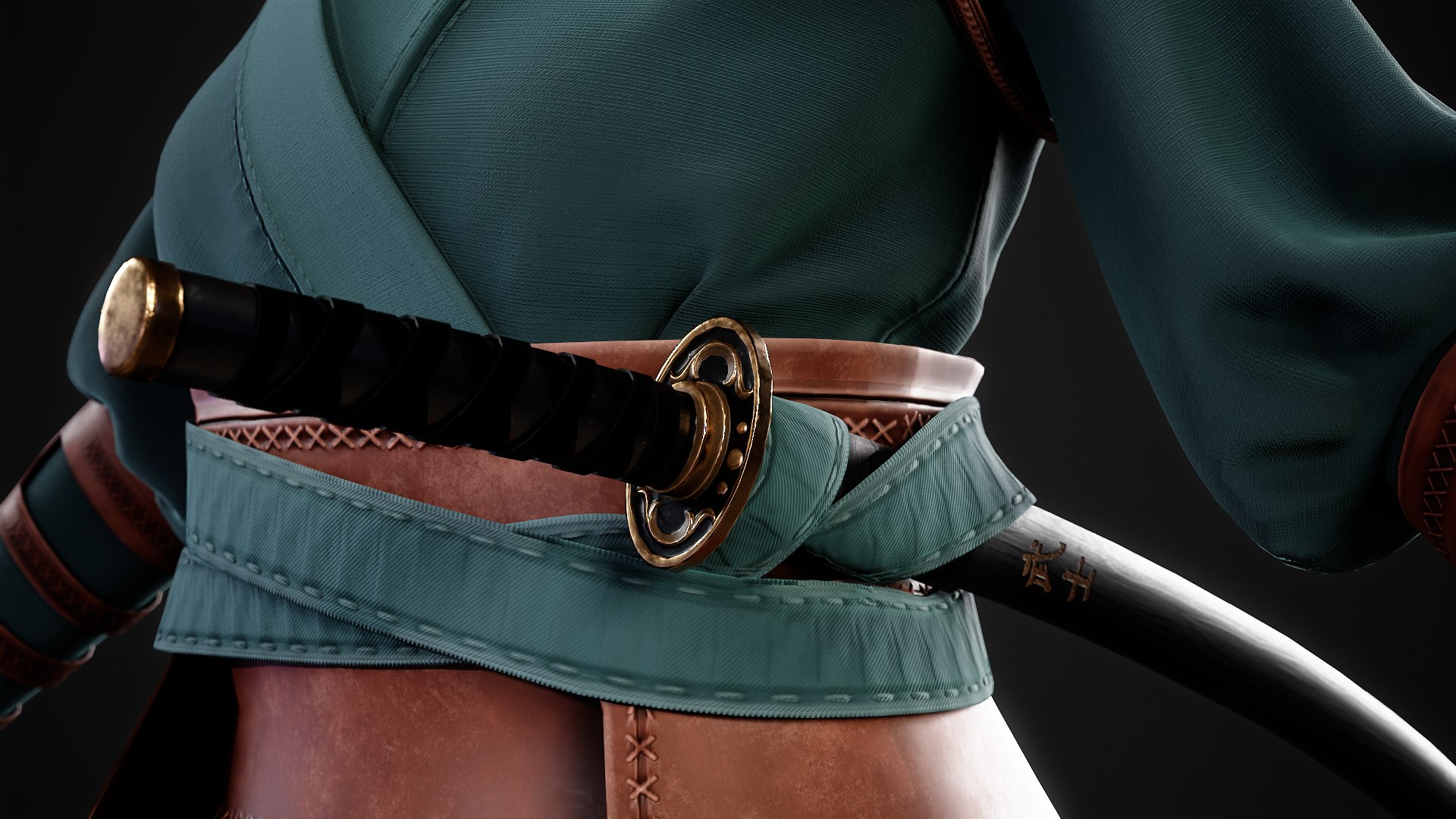 Low Poly Samurai Woman Outfit 3D Model - TurboSquid 2043637