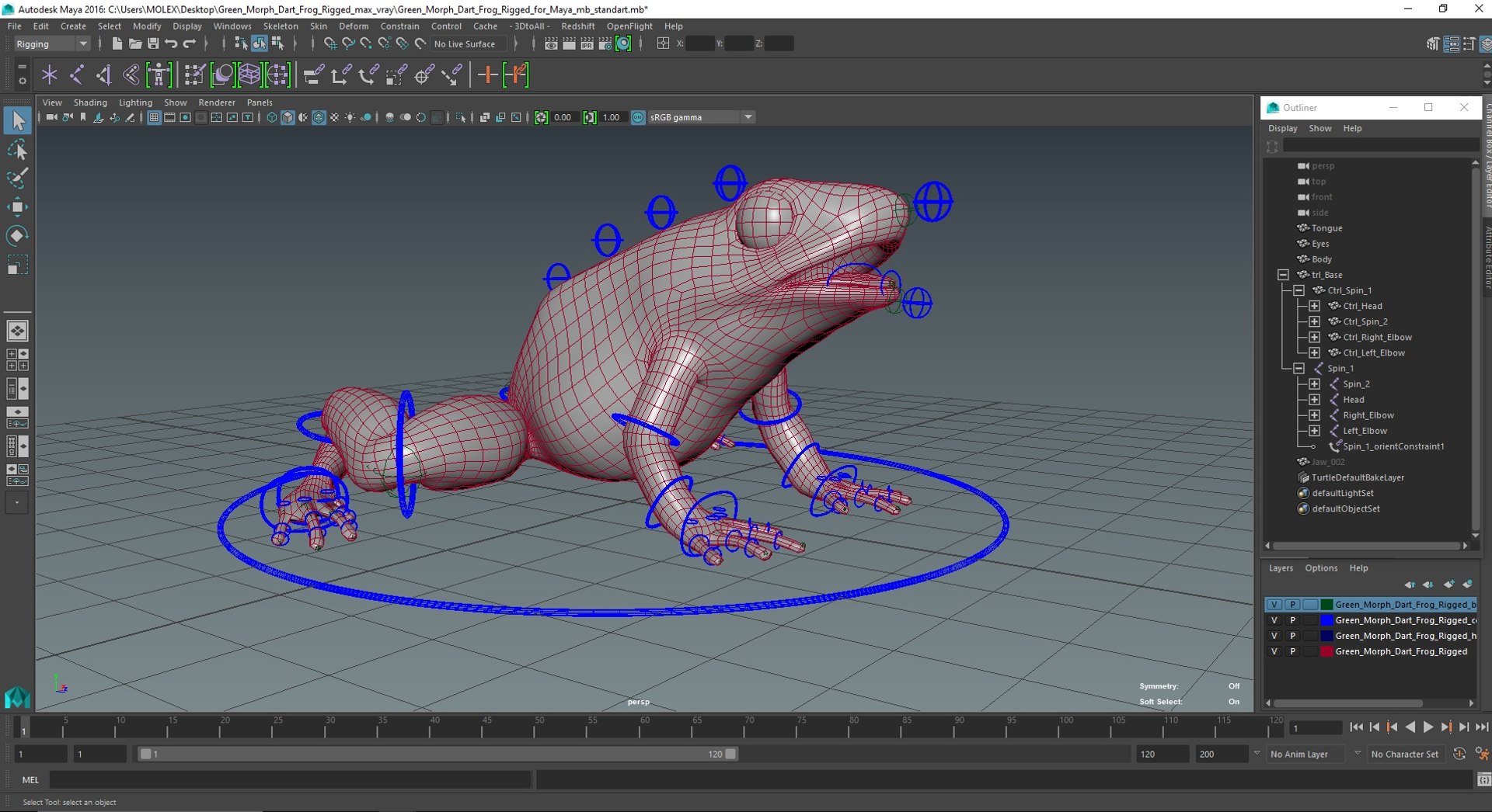 Green Morph Dart Frog Rigged For Maya 3D Model - TurboSquid 2198548