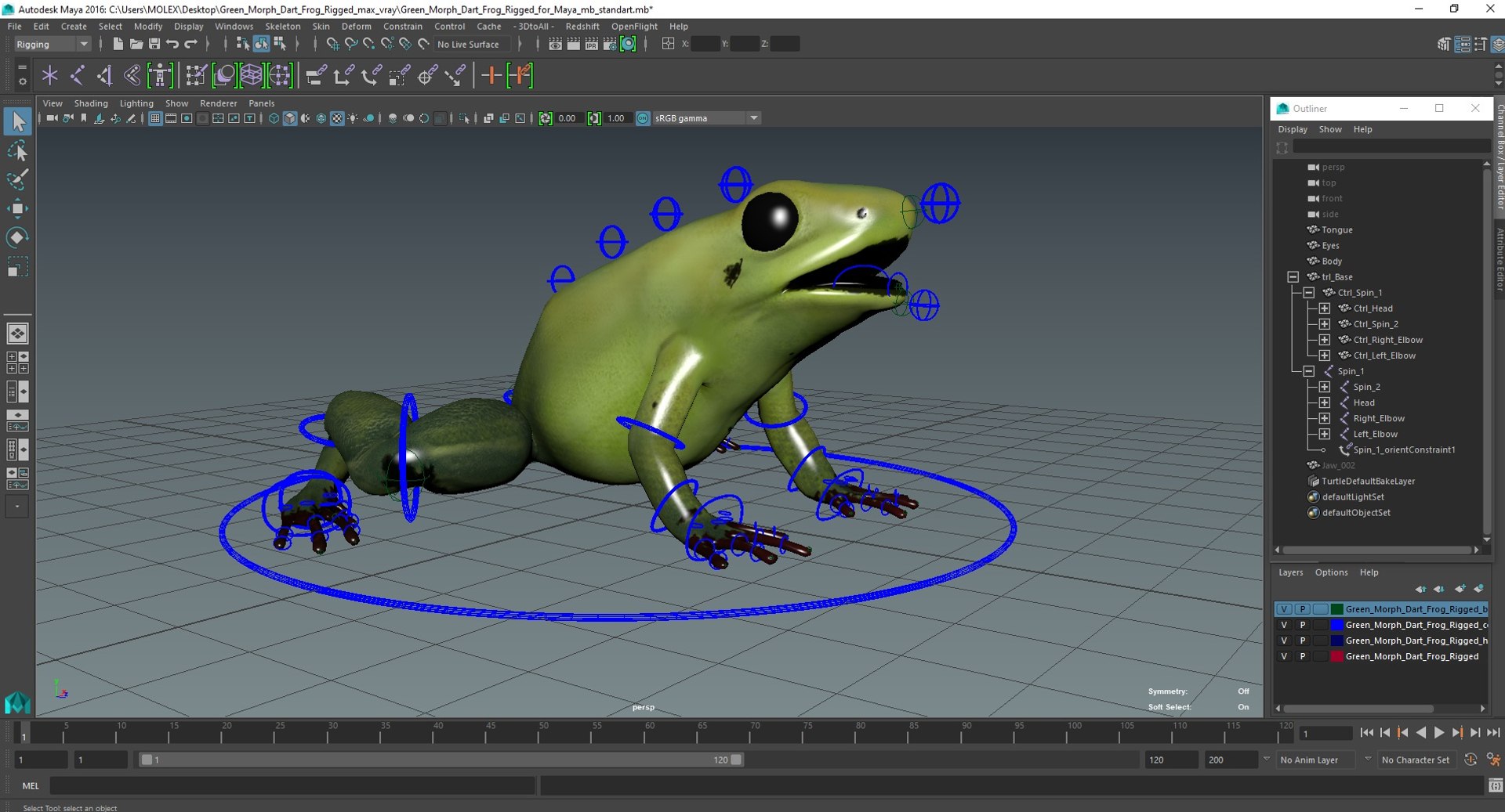 Green Morph Dart Frog Rigged For Maya 3D Model - TurboSquid 2198548