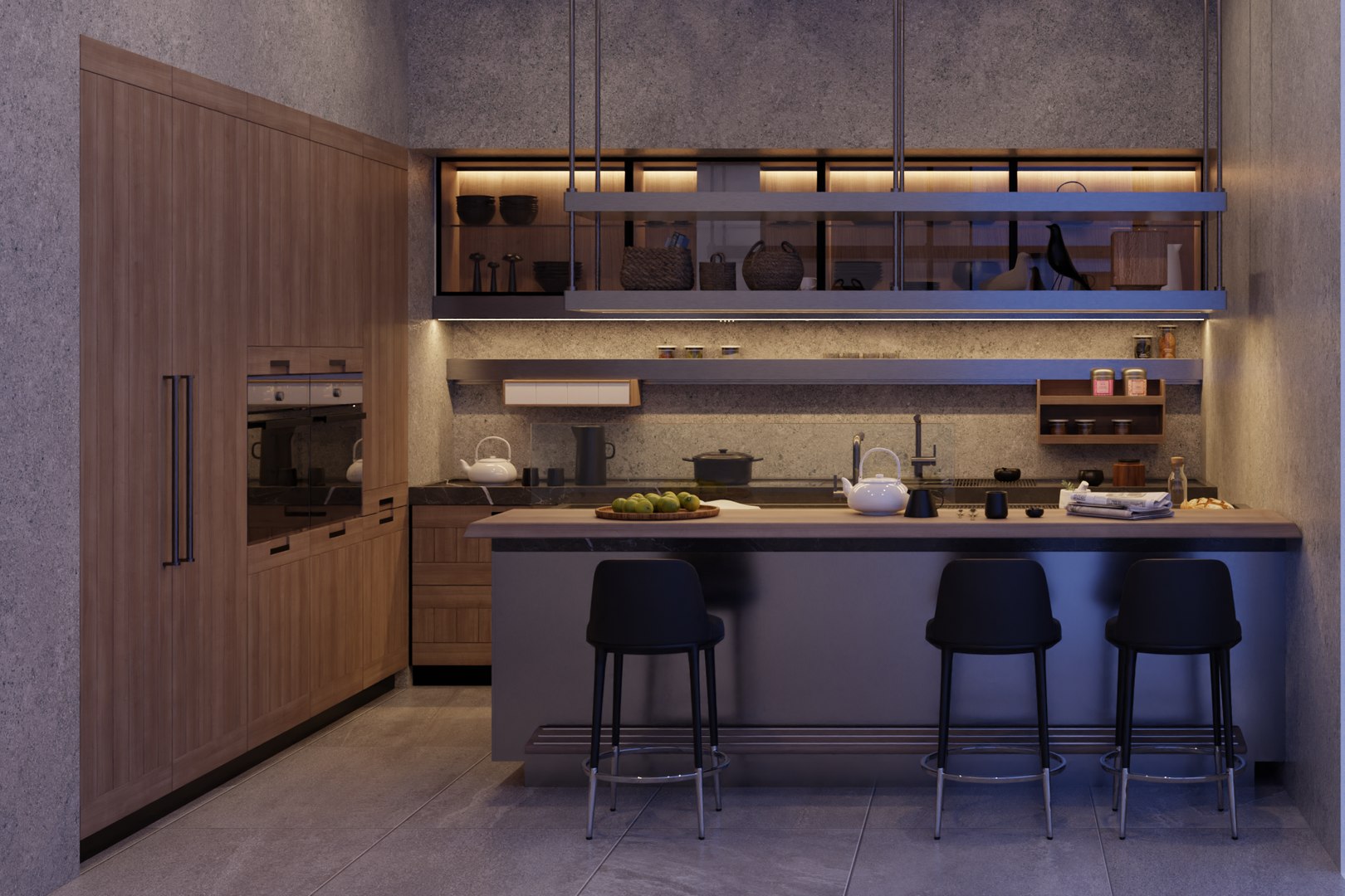 Arclinea - Principia Convivium - Timber Marble L-Shape Kitchen 3D model 3D model - TurboSquid ...