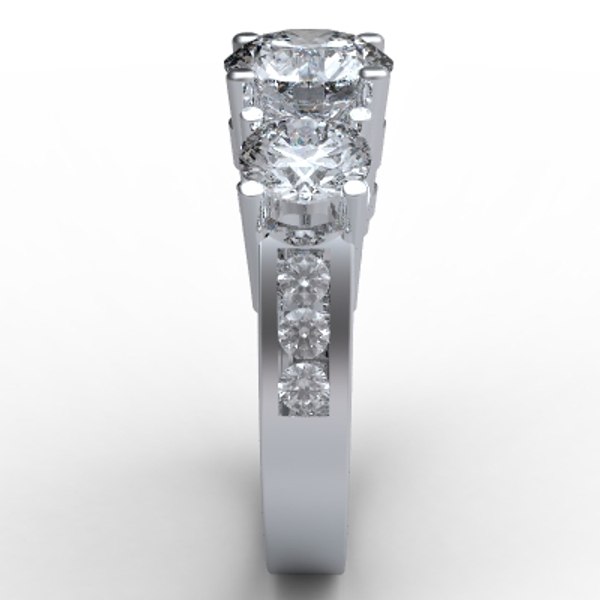 3d platinum diamond ring model