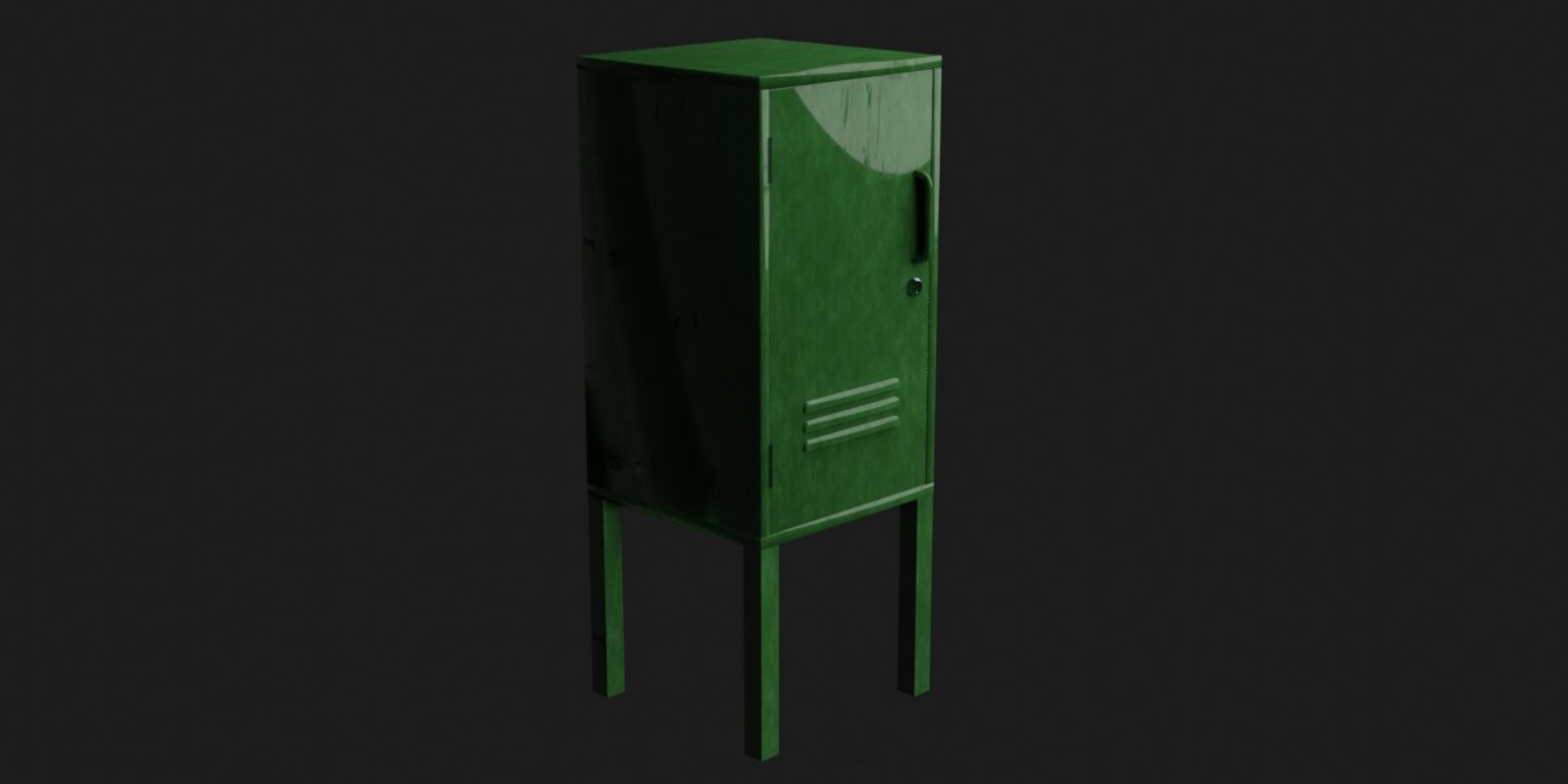3D Green Metal Locker Model - TurboSquid 1711477