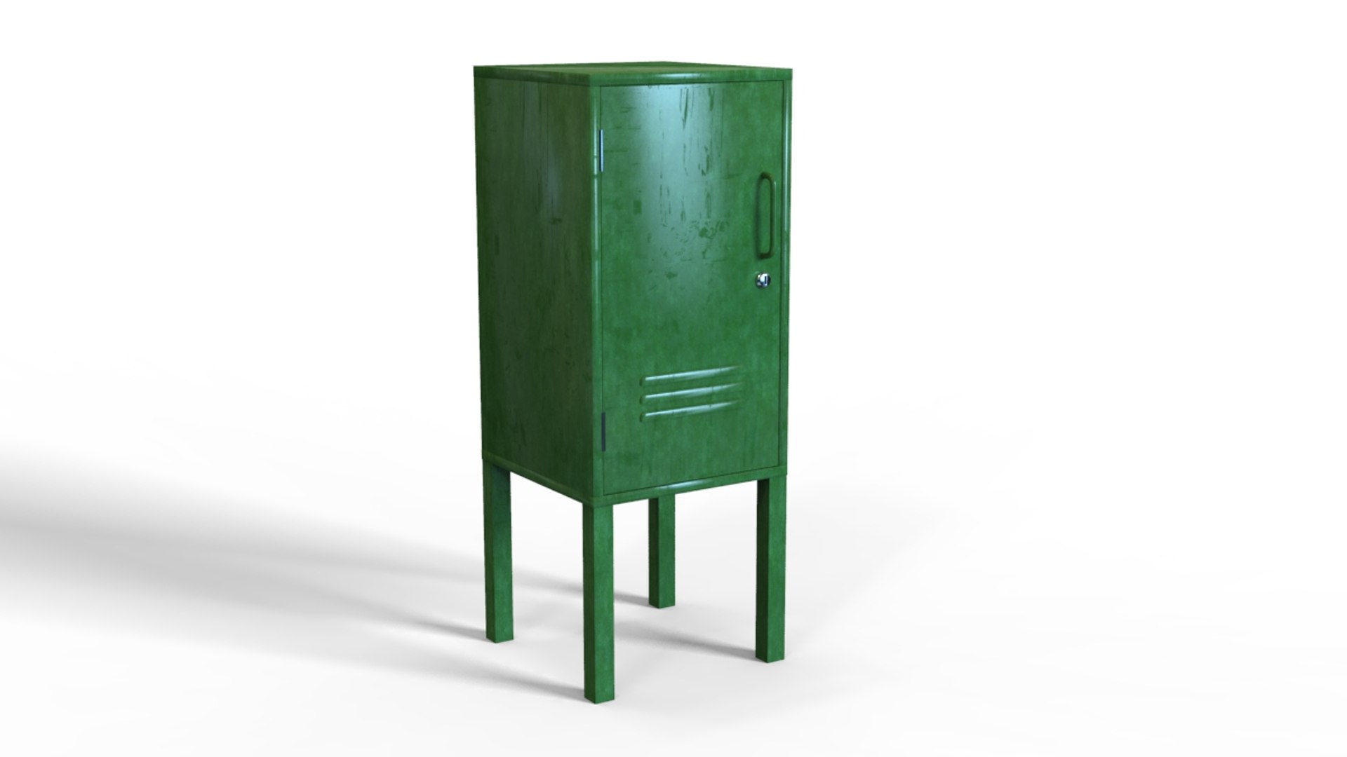 3D Green Metal Locker Model - TurboSquid 1711477