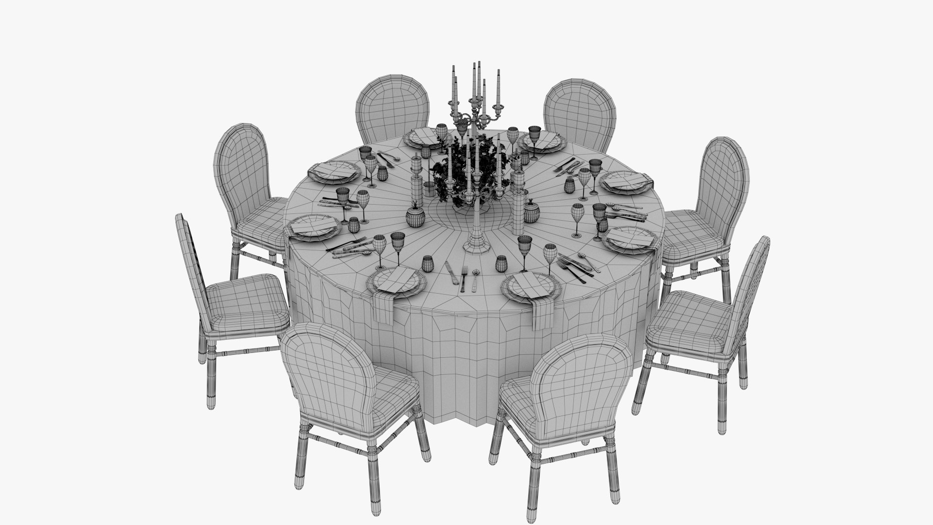 Gala Dinner Setup 3D Model 3D - TurboSquid 2513095