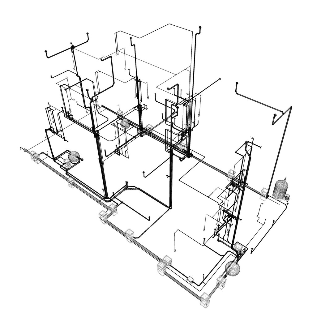 3D Plumbing Piping In Building - TurboSquid 2077605