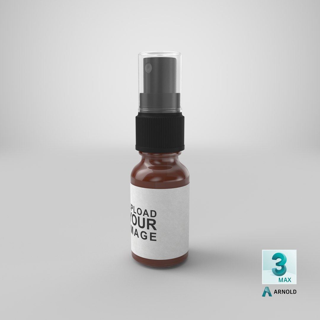 Spray bottle amber glass model - TurboSquid 1563550