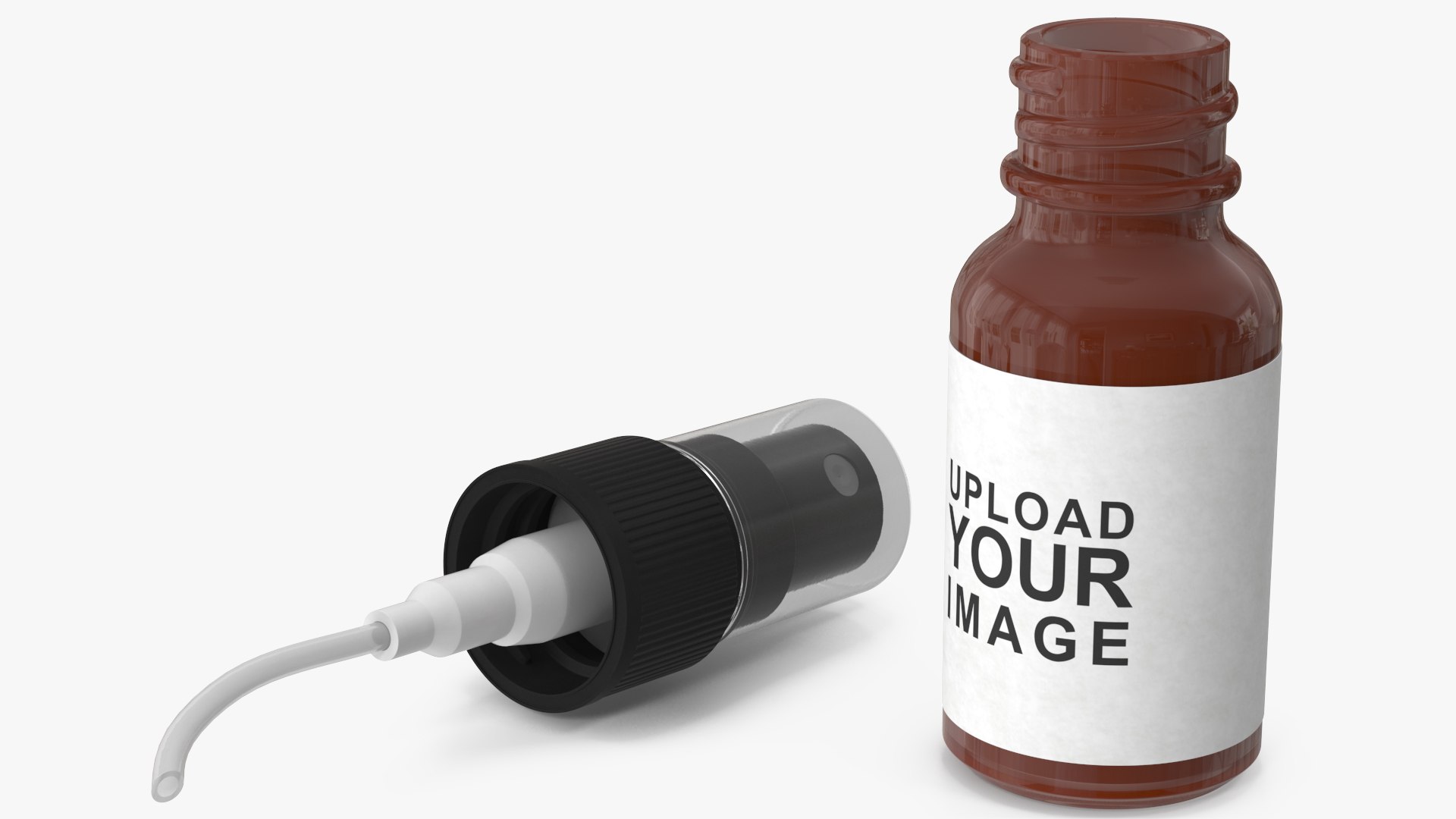 Spray bottle amber glass model - TurboSquid 1563550