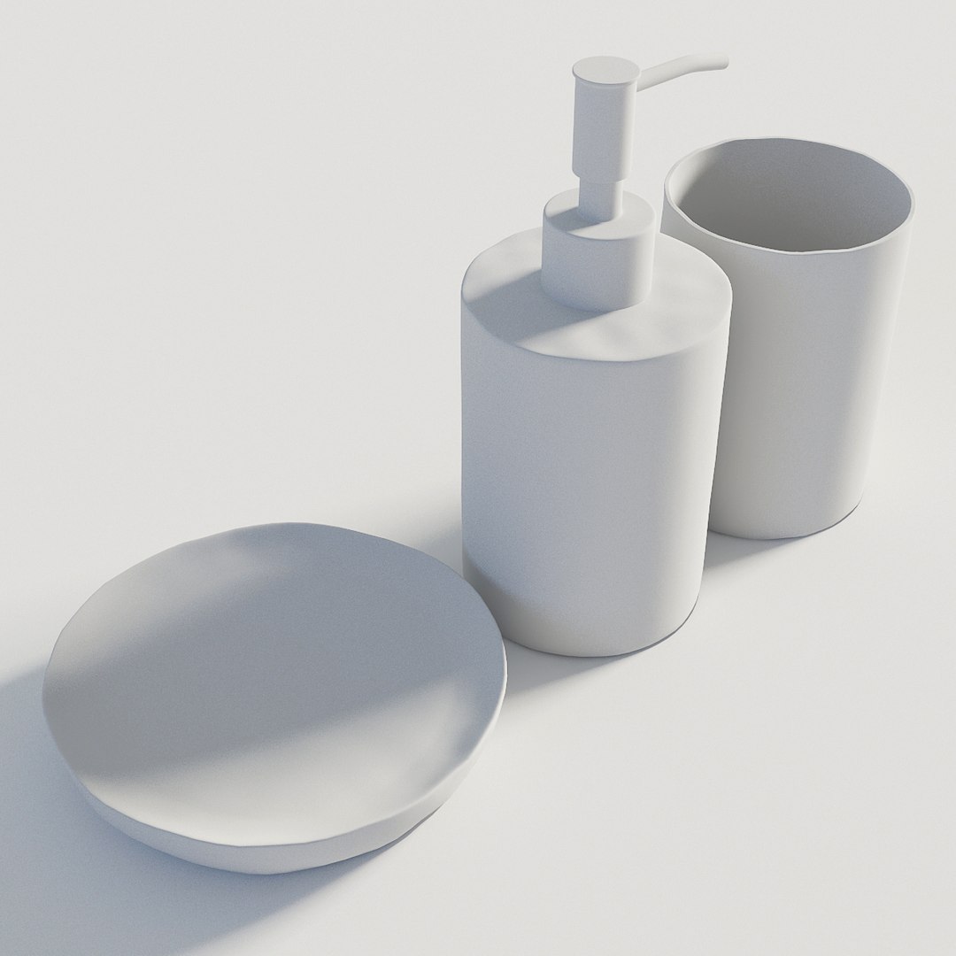 3D bathroom set bath model - TurboSquid 1523462