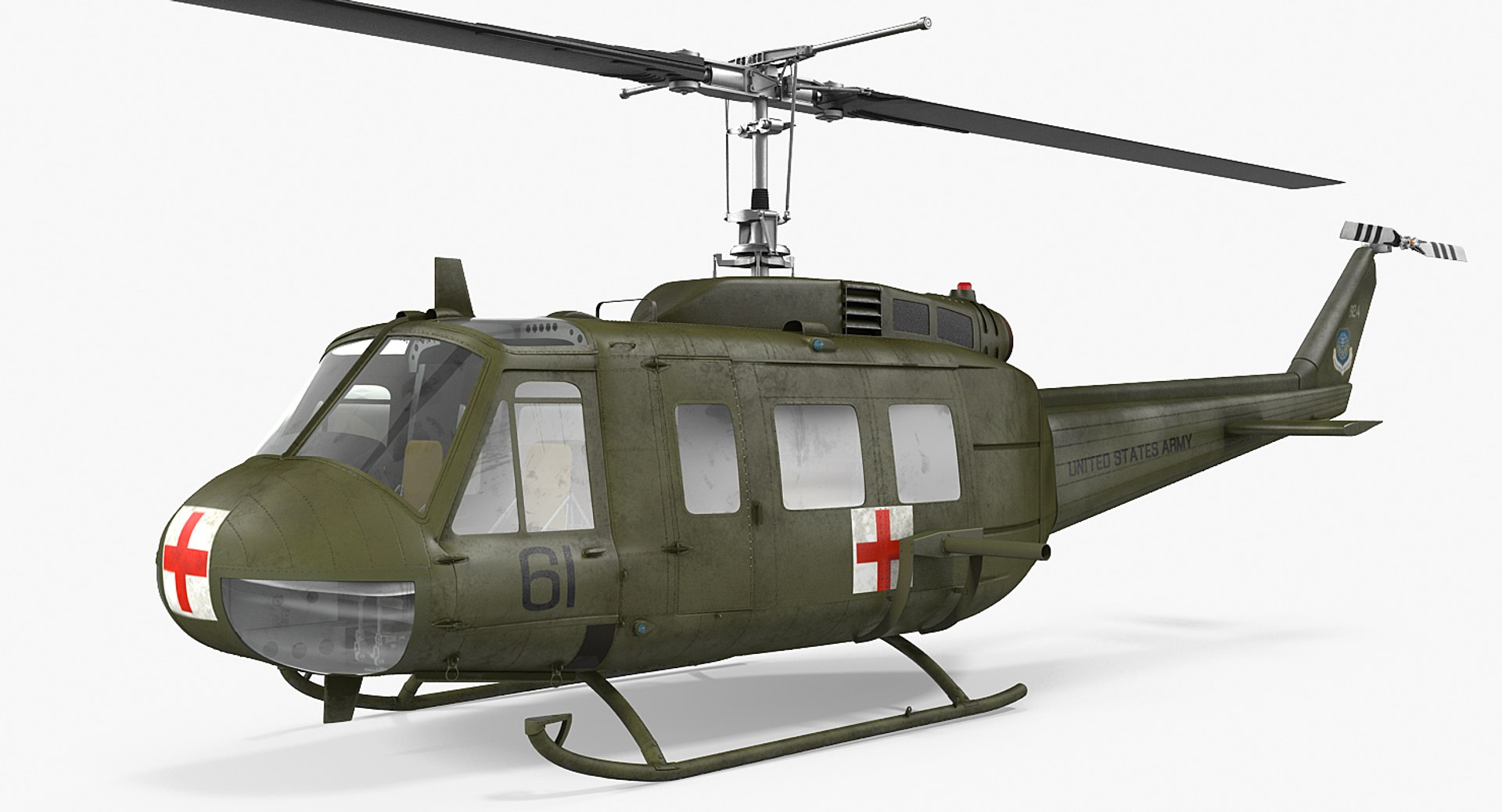 Bell Uh-1 Iroquois Medevac 3d Model