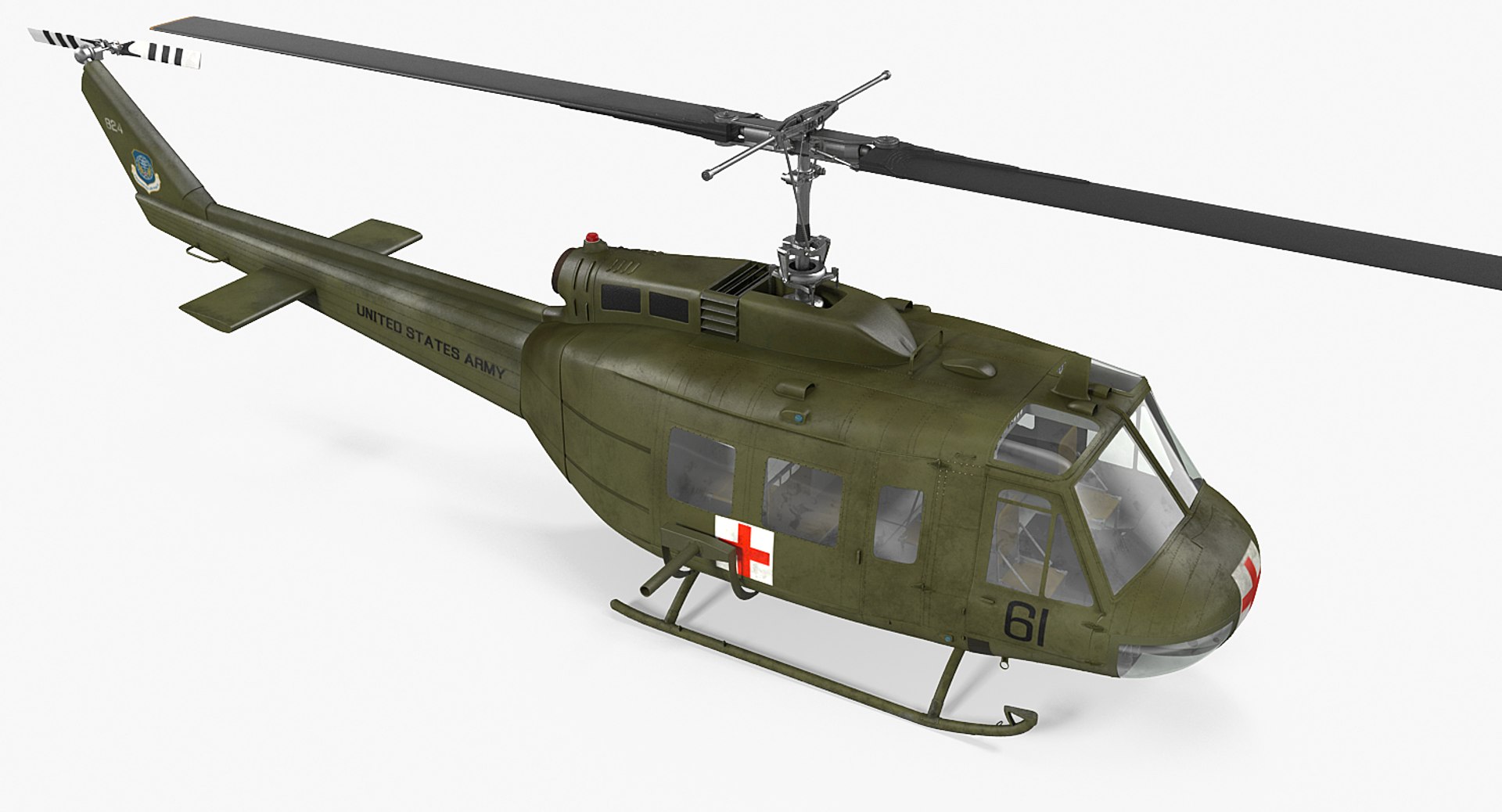 Bell Uh-1 Iroquois Medevac 3d Model