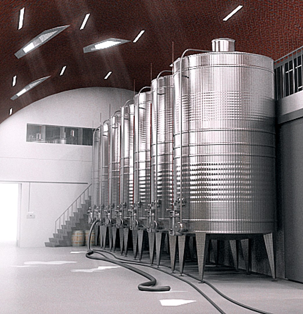 Steel Tank Wine Winery 3d Model