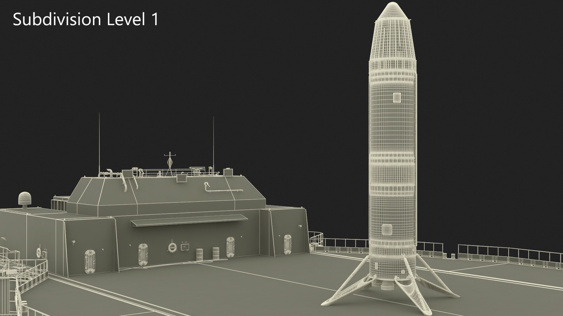 3D Autonomous Vessel For Rocket Landings And Nebula 1 Rocket Model ...