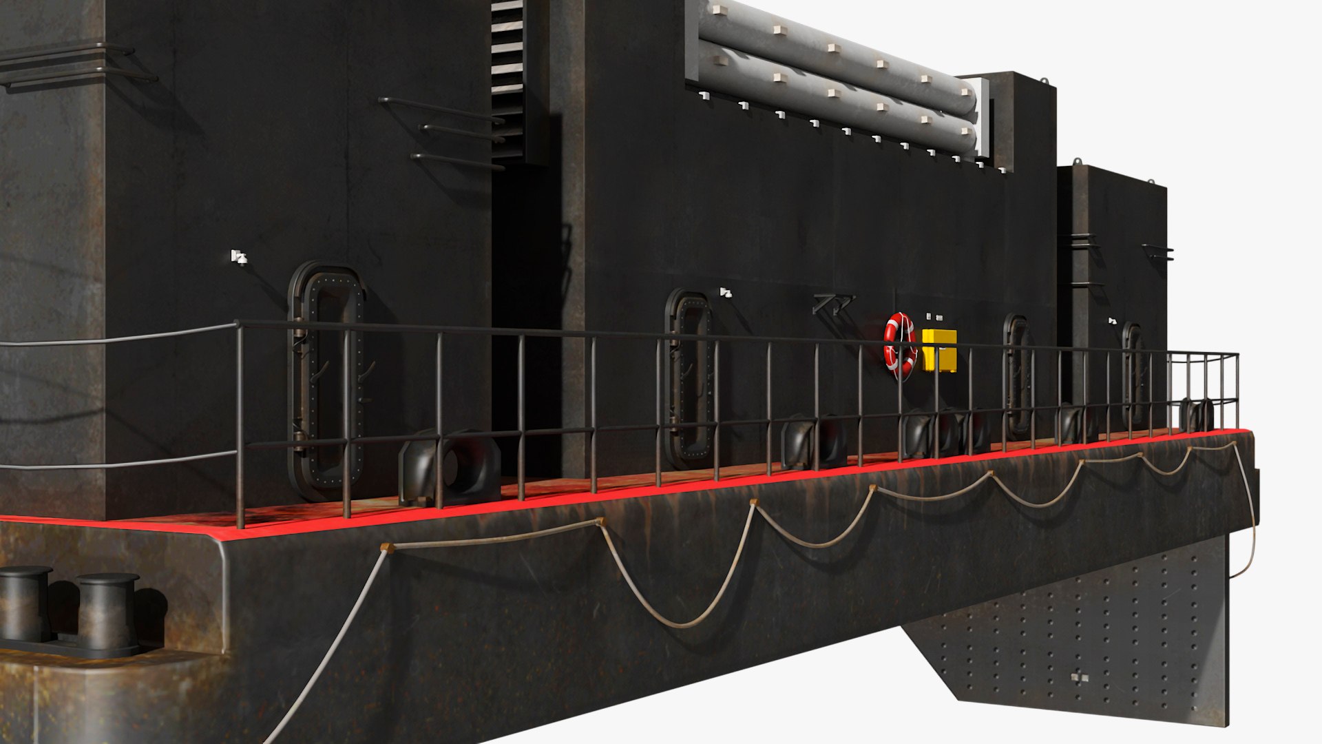 3D Autonomous Vessel For Rocket Landings And Nebula 1 Rocket Model ...