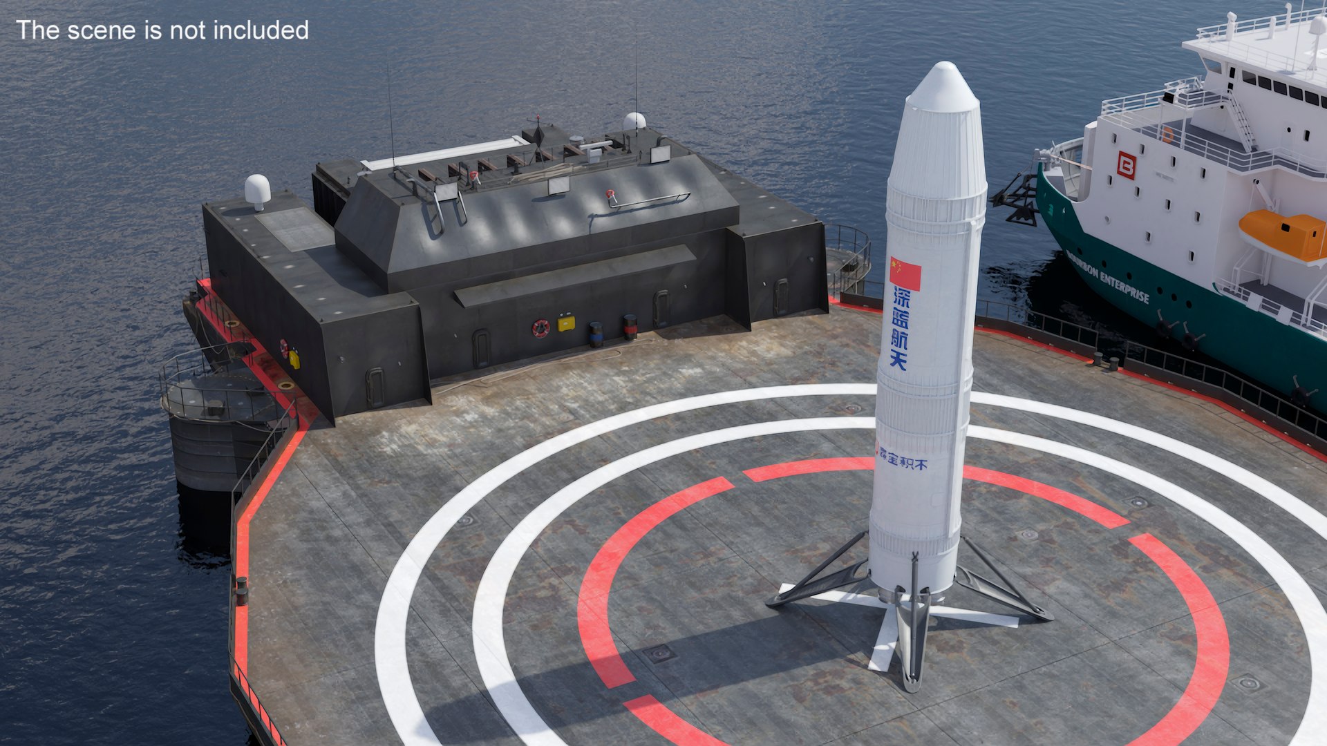 3D Autonomous Vessel For Rocket Landings And Nebula 1 Rocket Model ...