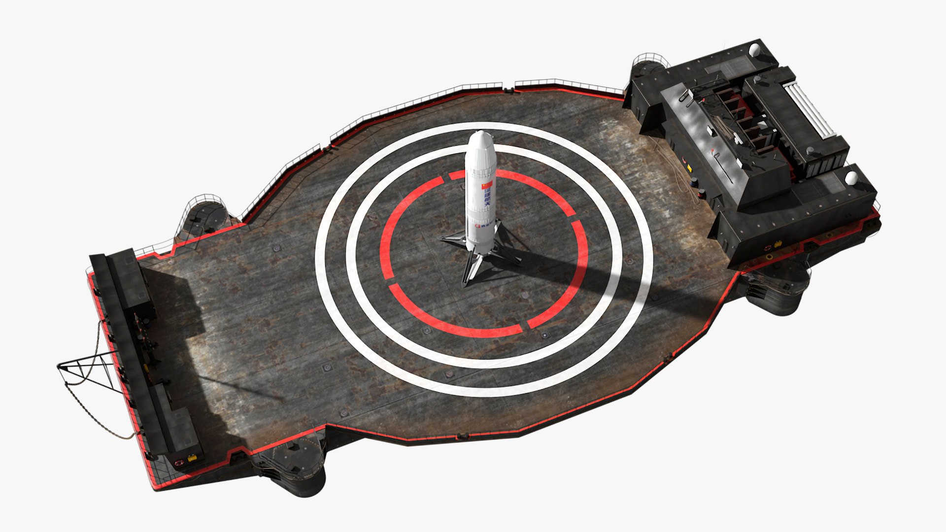 3D Autonomous Vessel For Rocket Landings And Nebula 1 Rocket Model ...