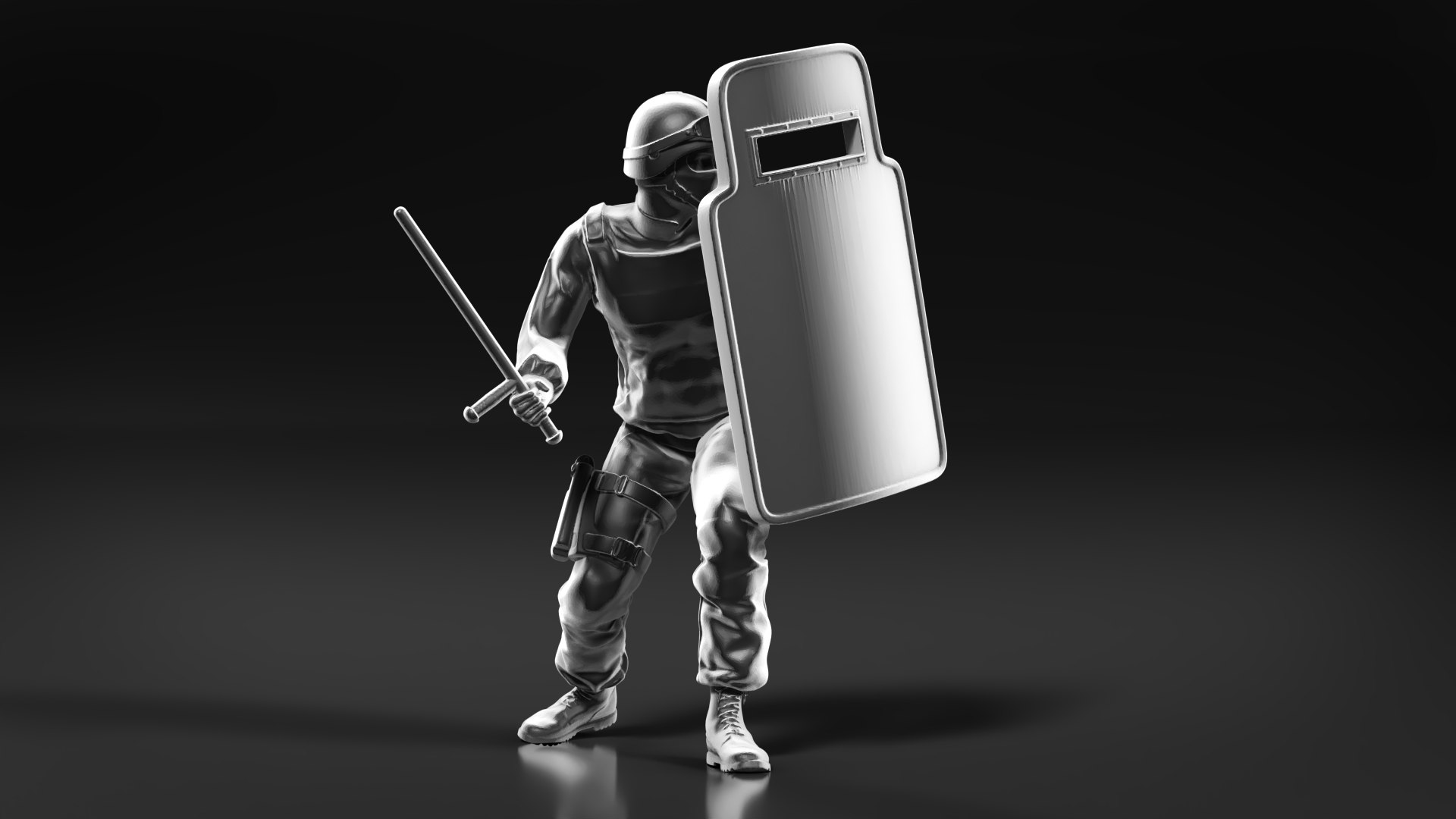 Riot Police Figure Set 01 3D Model - TurboSquid 2194439