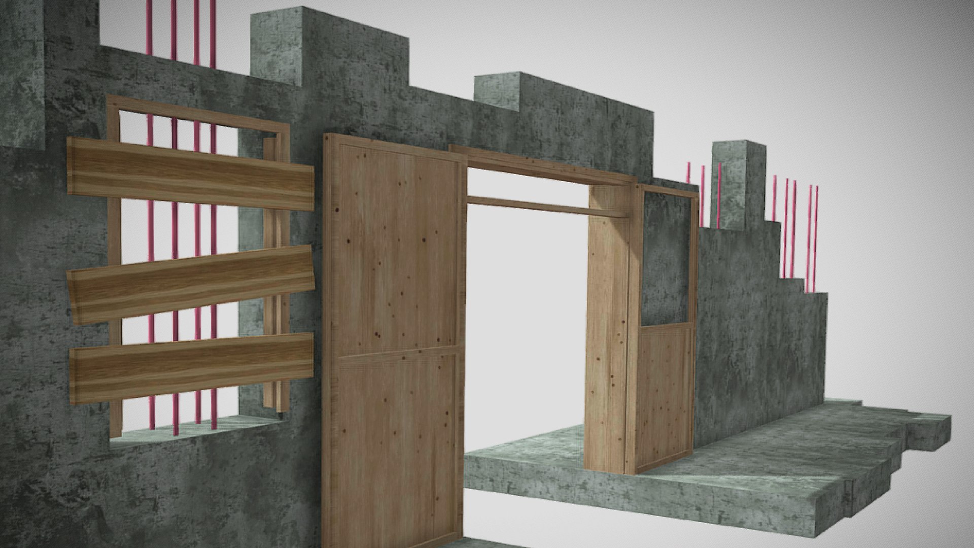 3D Concrete Wall 0001 Model - TurboSquid 2169866
