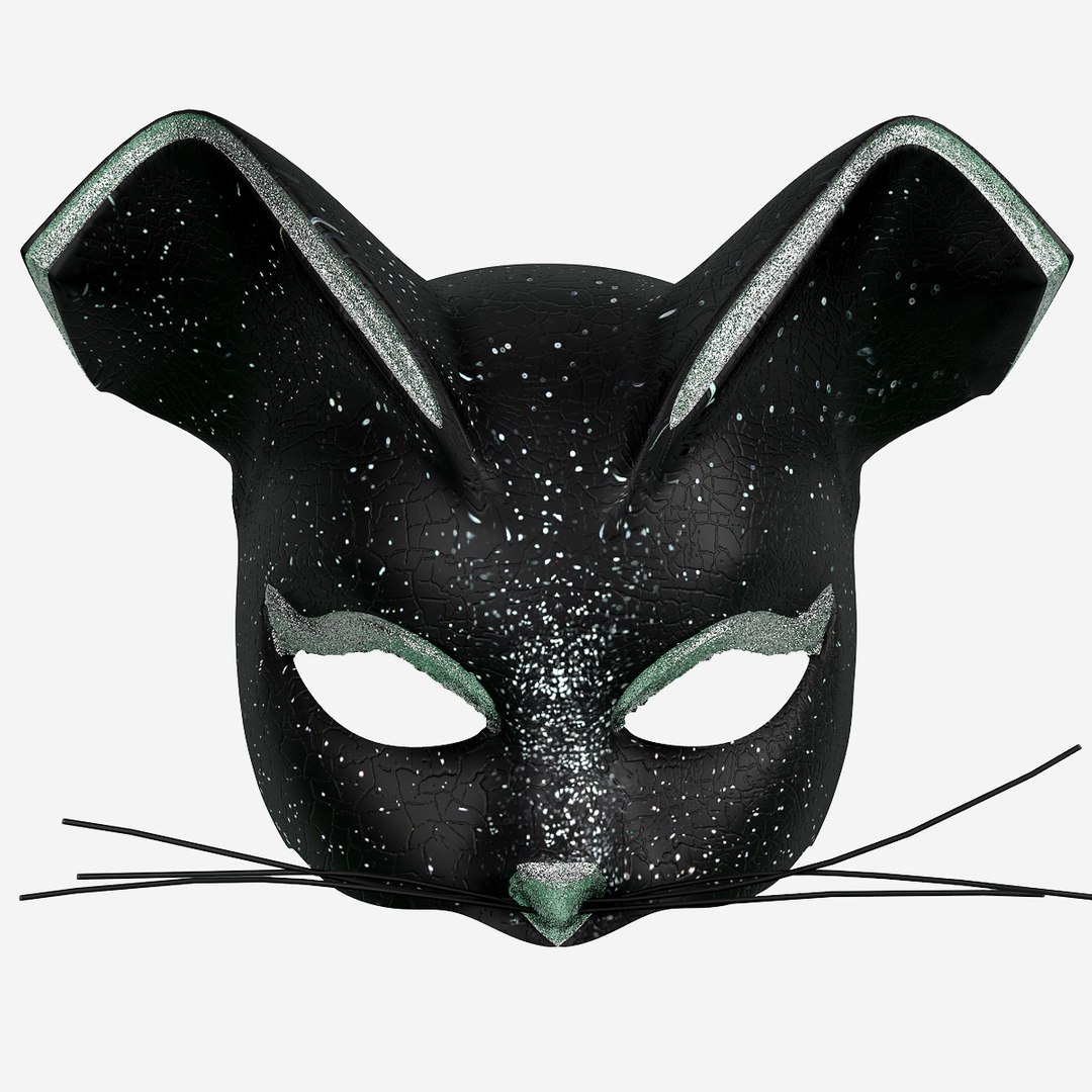 3d model black cat mask
