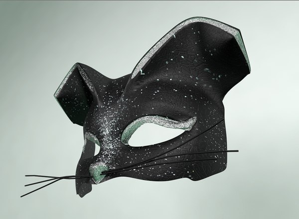 3d model black cat mask