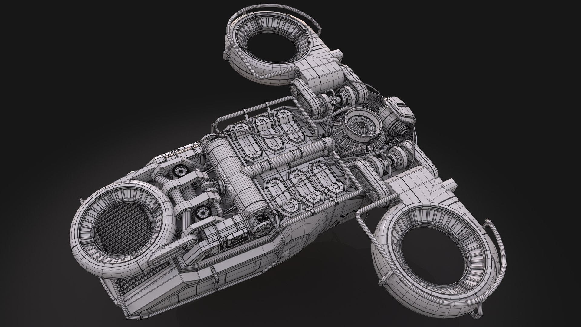 3D Model Sci-Fi Flying Hover Truck Space Fighter - TurboSquid 2351022