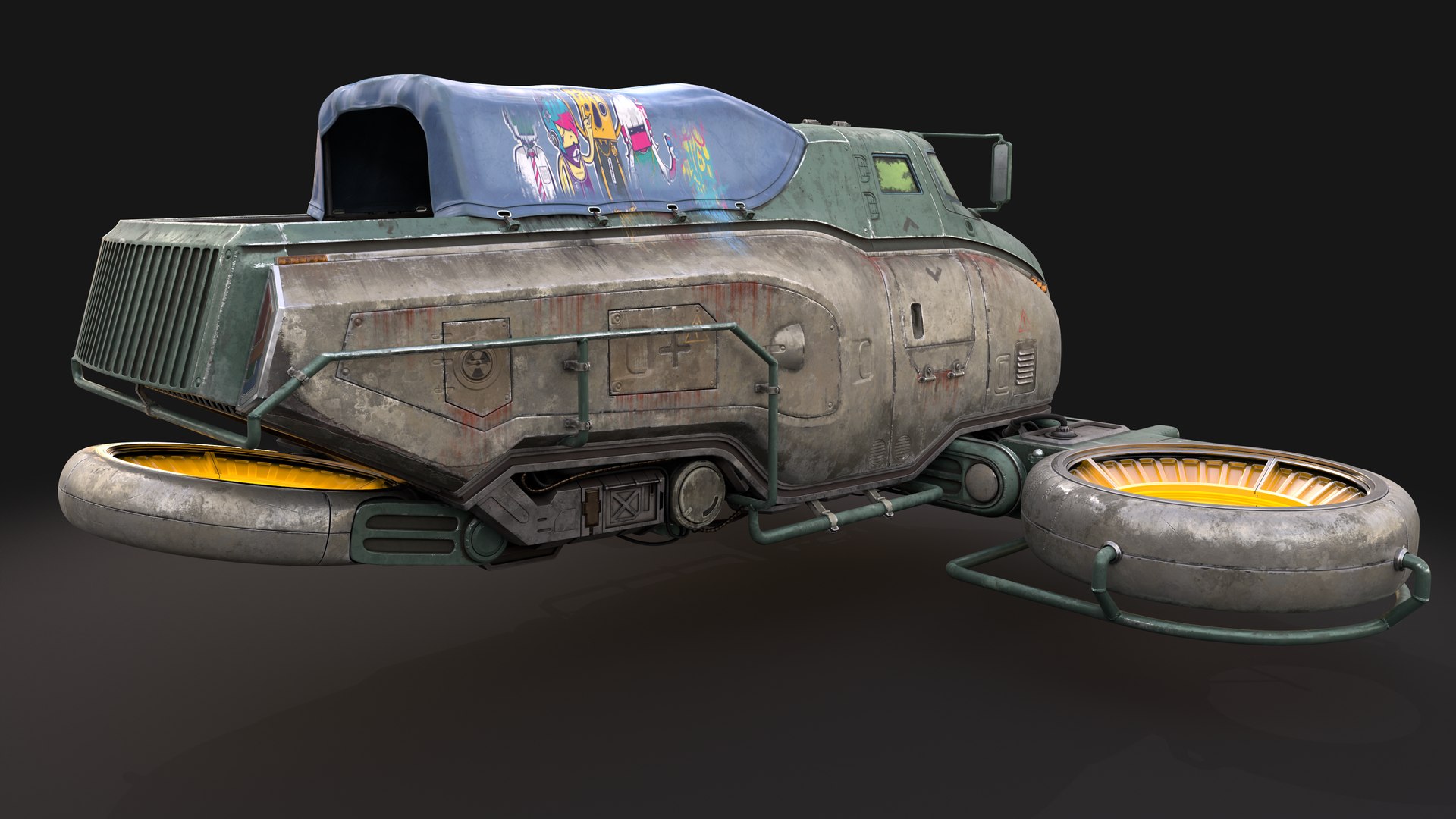 3D Model Sci-Fi Flying Hover Truck Space Fighter - TurboSquid 2351022