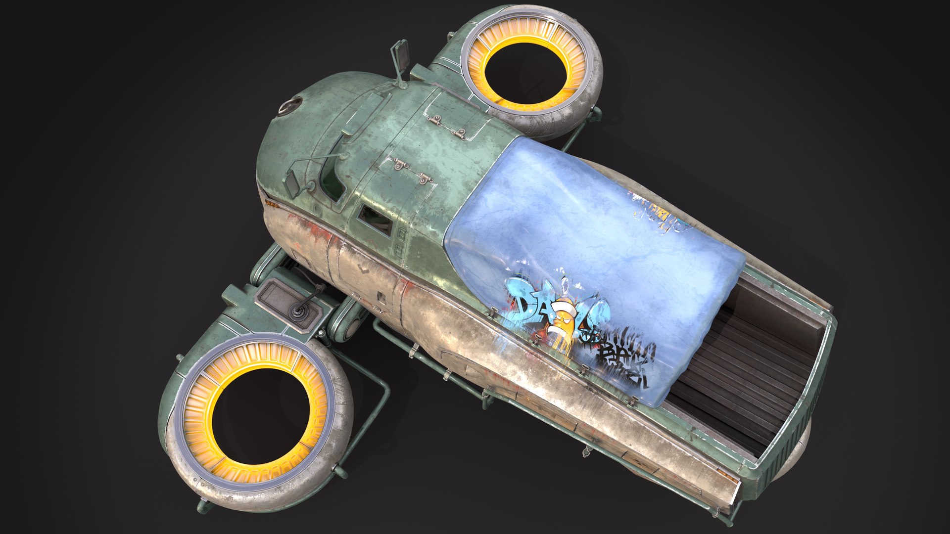 3D Model Sci-Fi Flying Hover Truck Space Fighter - TurboSquid 2351022