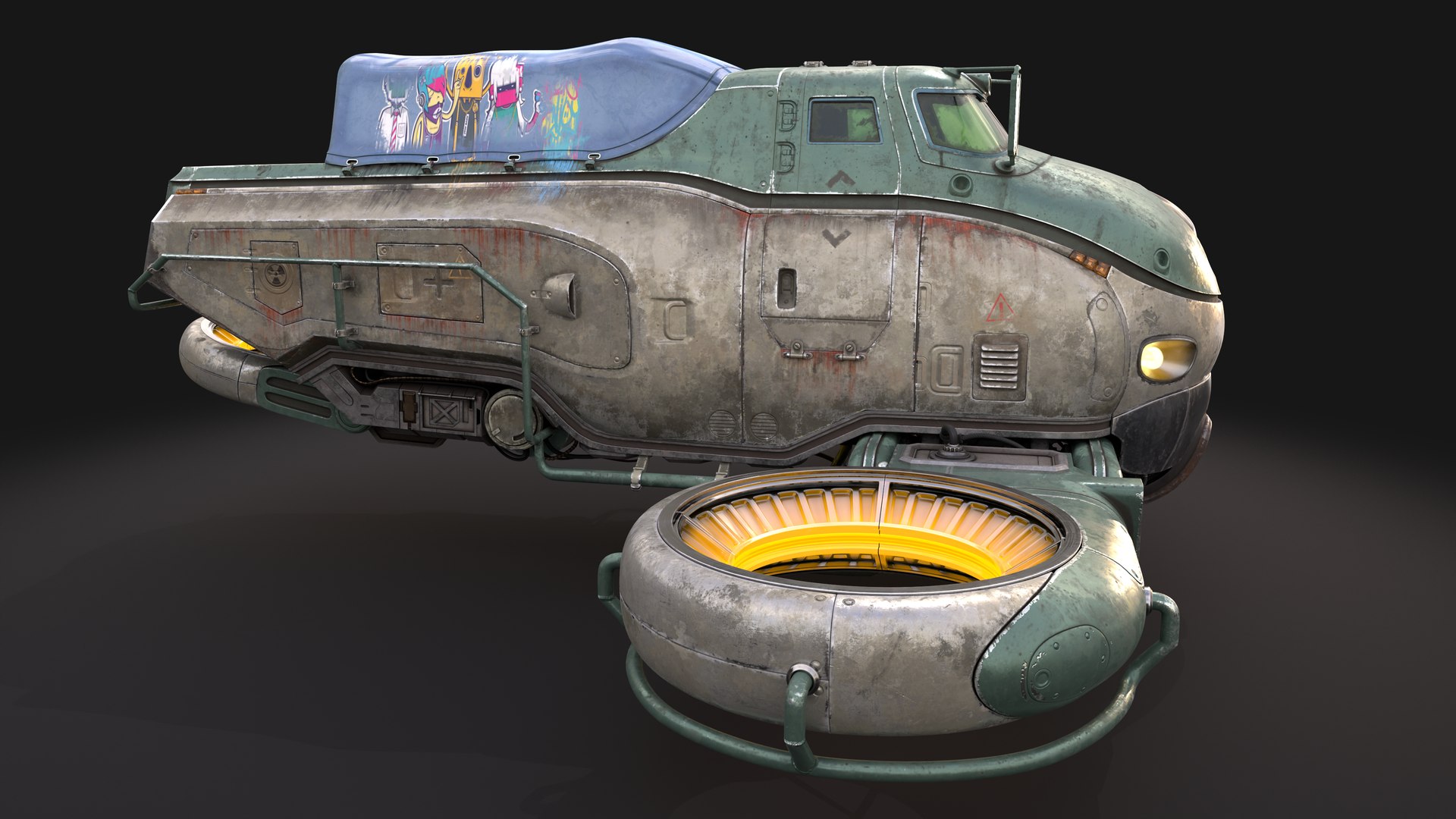 3D Model Sci-Fi Flying Hover Truck Space Fighter - TurboSquid 2351022